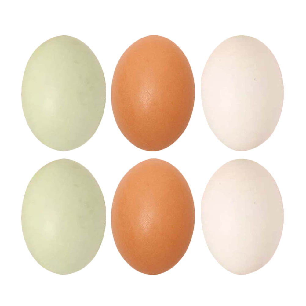 LYTMENT 6 Pcs Wooden Faux Fake Eggs Dummies Eggs Help Laying Hen ...