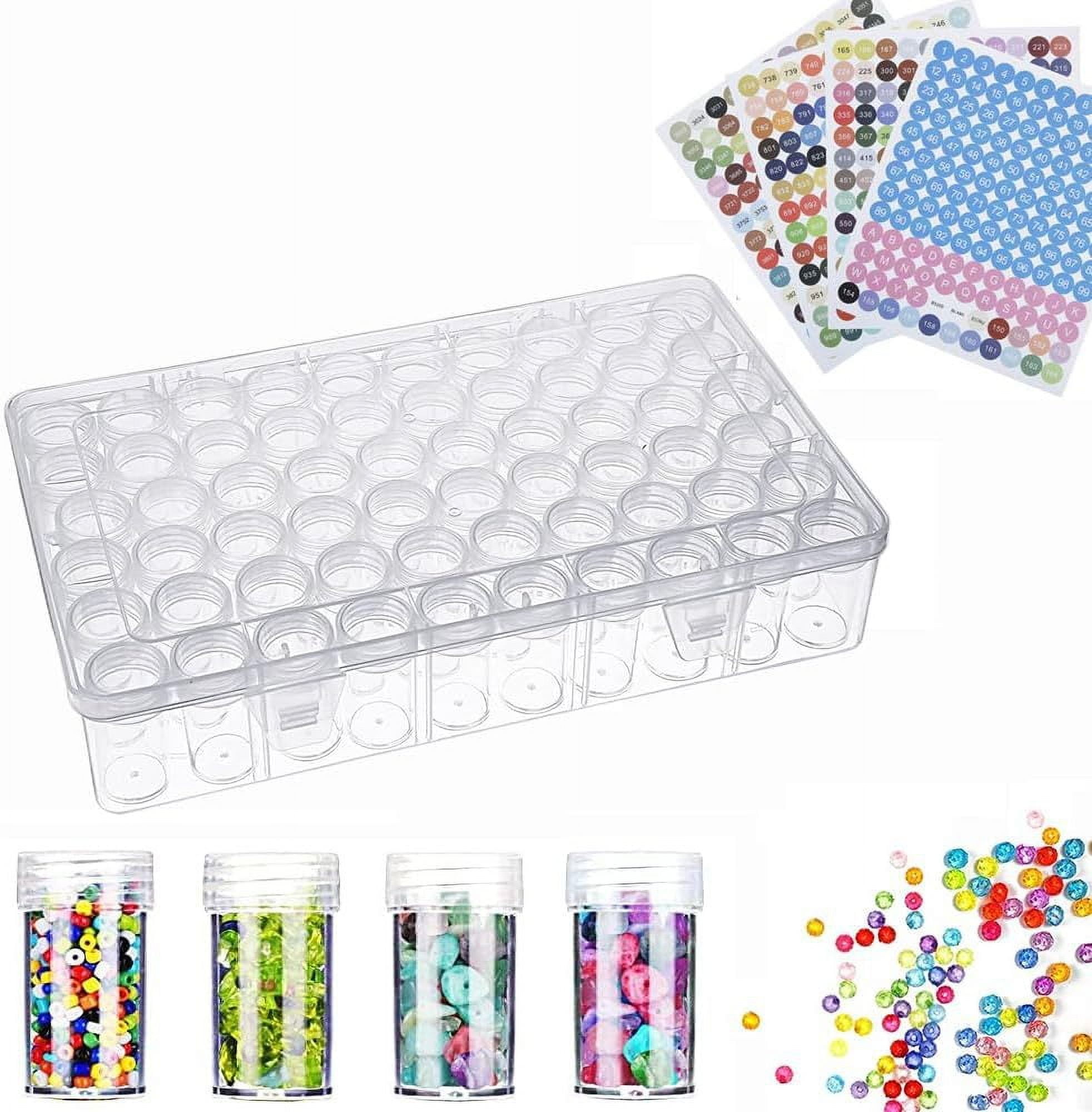 LYTMENT 60 Slots Organizer Storage Box Clear Bank With Numbered Labels ...