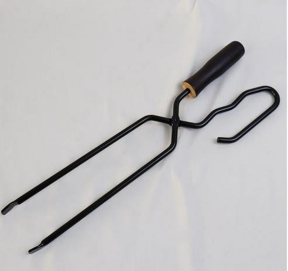 WEUVEB BBQ Tongs with Black Wooden Handle, Carbon Steel Grill Tool for ...