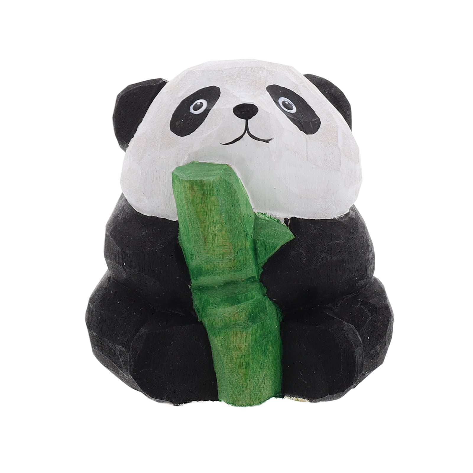 WEUVEB Adorable Panda Miniature Figures Wooden Figurines Multi 1Pcs ...