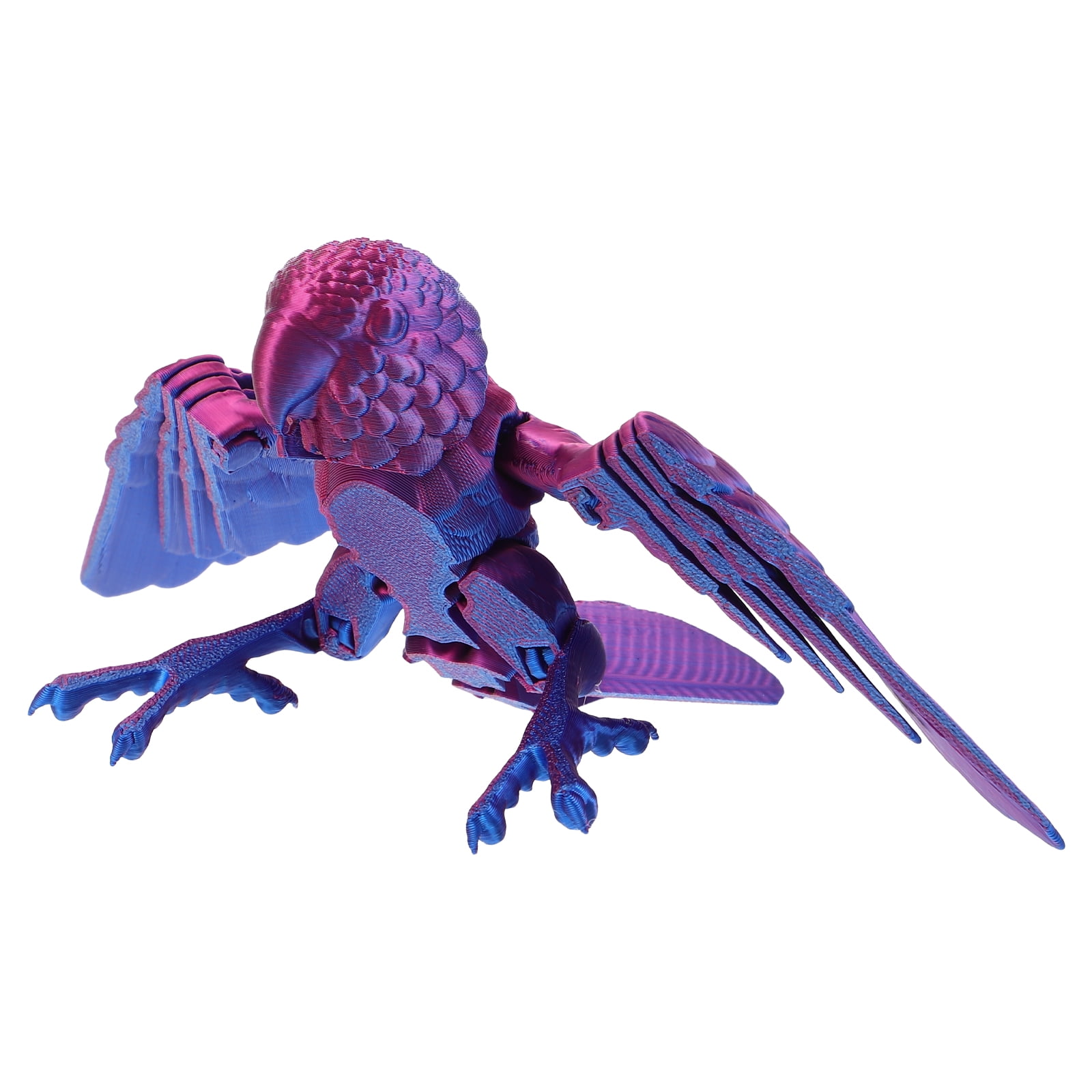LYTMENT Flexible Wing Parrot Figure 3D Printed Parrot Toy Movable Artificial Birds Decor for ...