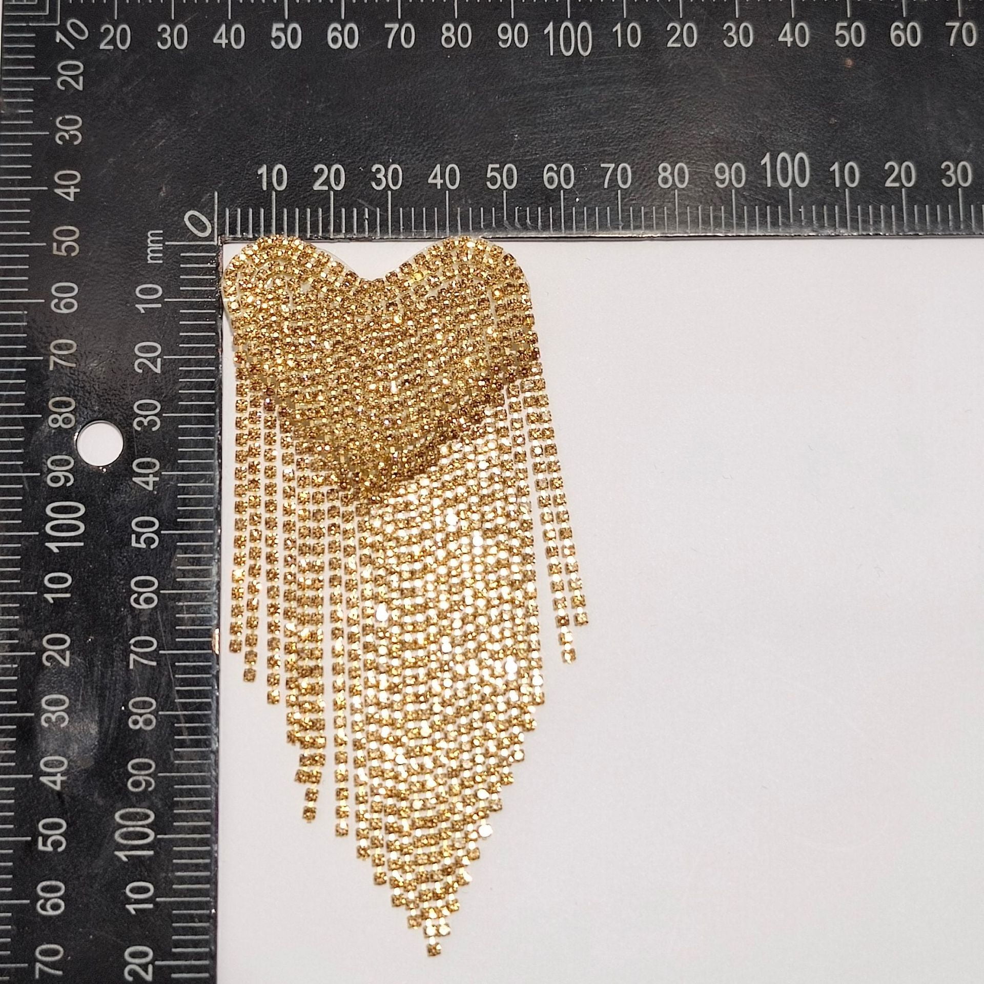 LYTMENT Handmade Heart Beaded Applique Patches Rhinestone Chain Cloth ...