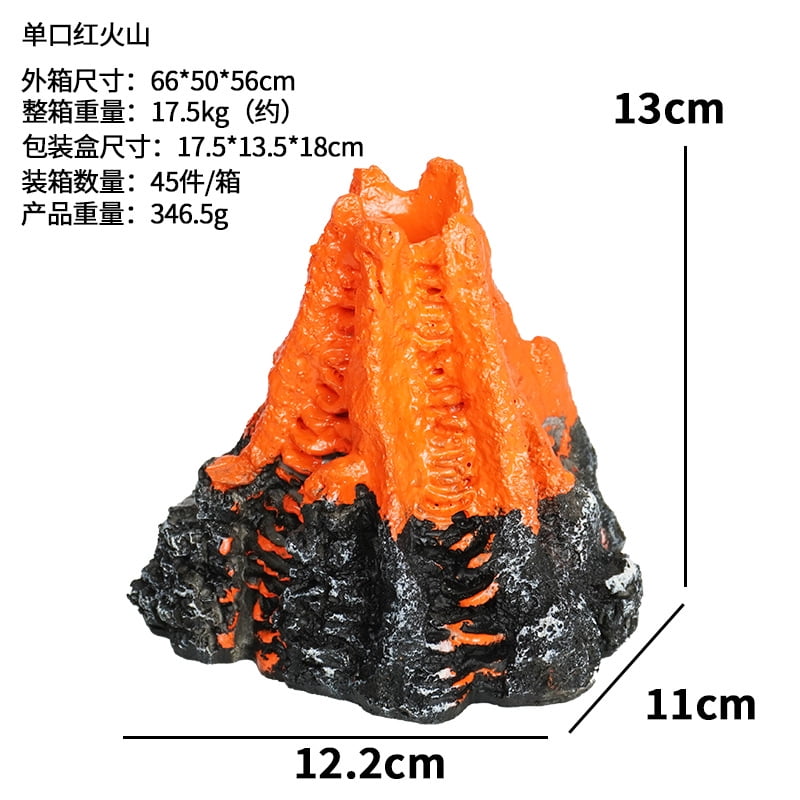 LYTMENT Mini Volcano Statue Decor Erupting Volcano Model For Fish Tank ...