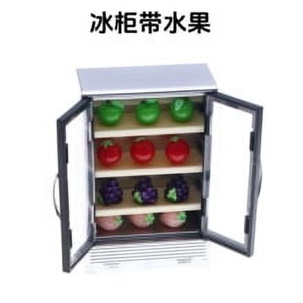 LYTMENT Miniature Dollhouse Mini Refrigerator With Fruits Toy Fridge ...