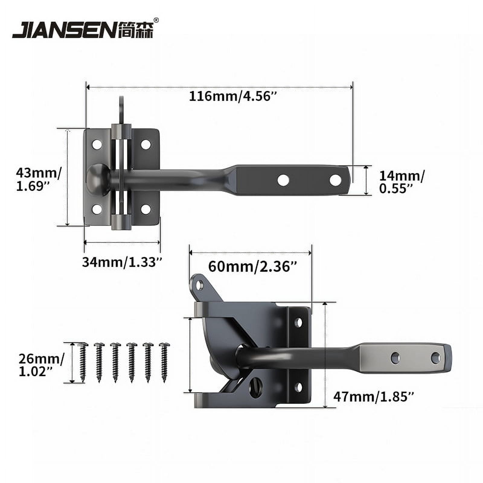 LYTMENT Outdoor Gate Latch with Spring Heavy Duty Metal Door Latch for ...