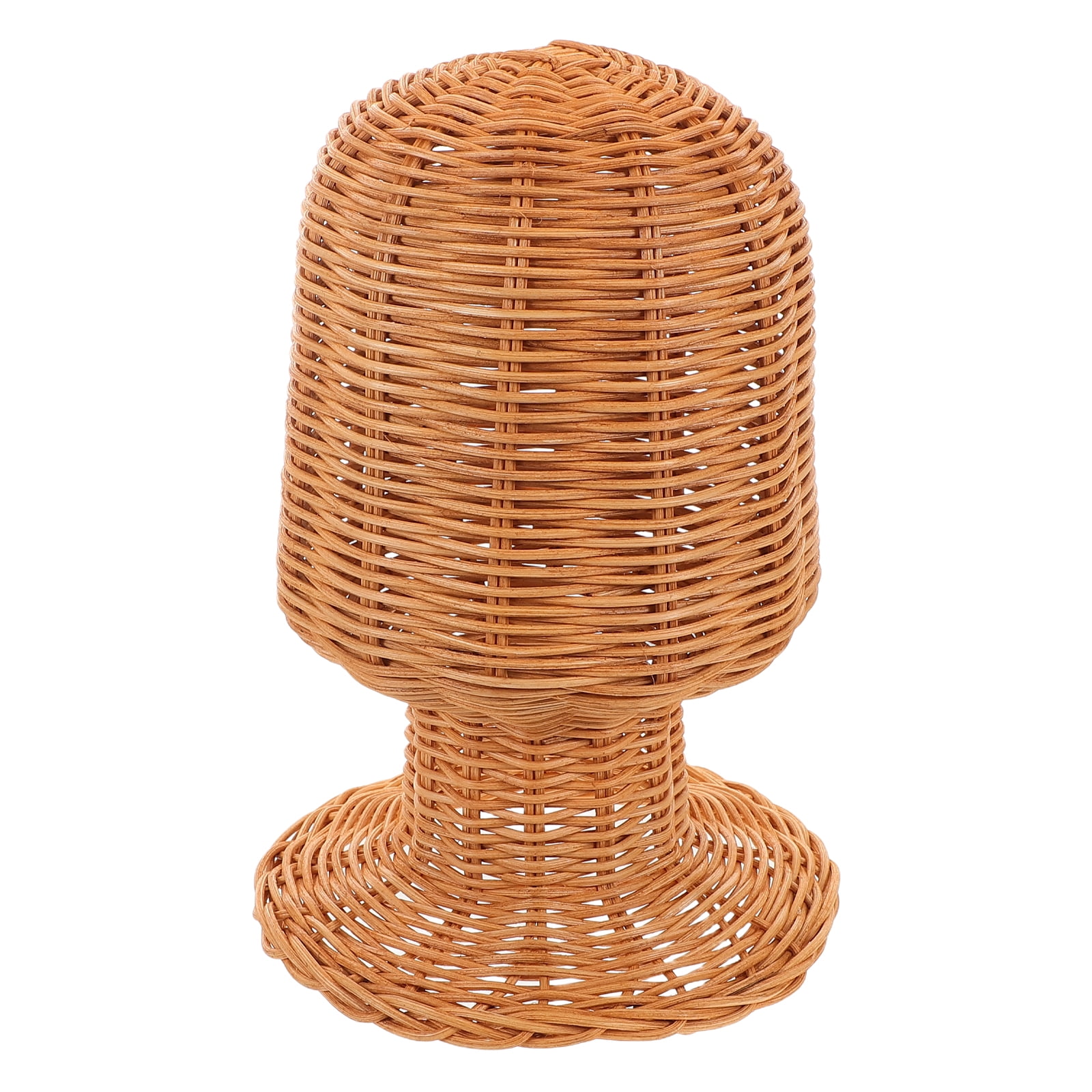 LYTMENT Rattan Hat Stand Mannequin Head Hat Display Holder Stand Wicker ...