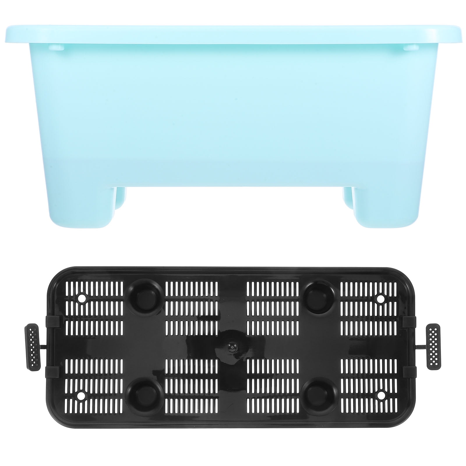 WEUVEB Rectangular Planters for Indoor Plants Sky-Blue 1Pack 15.7X8.1X7 ...