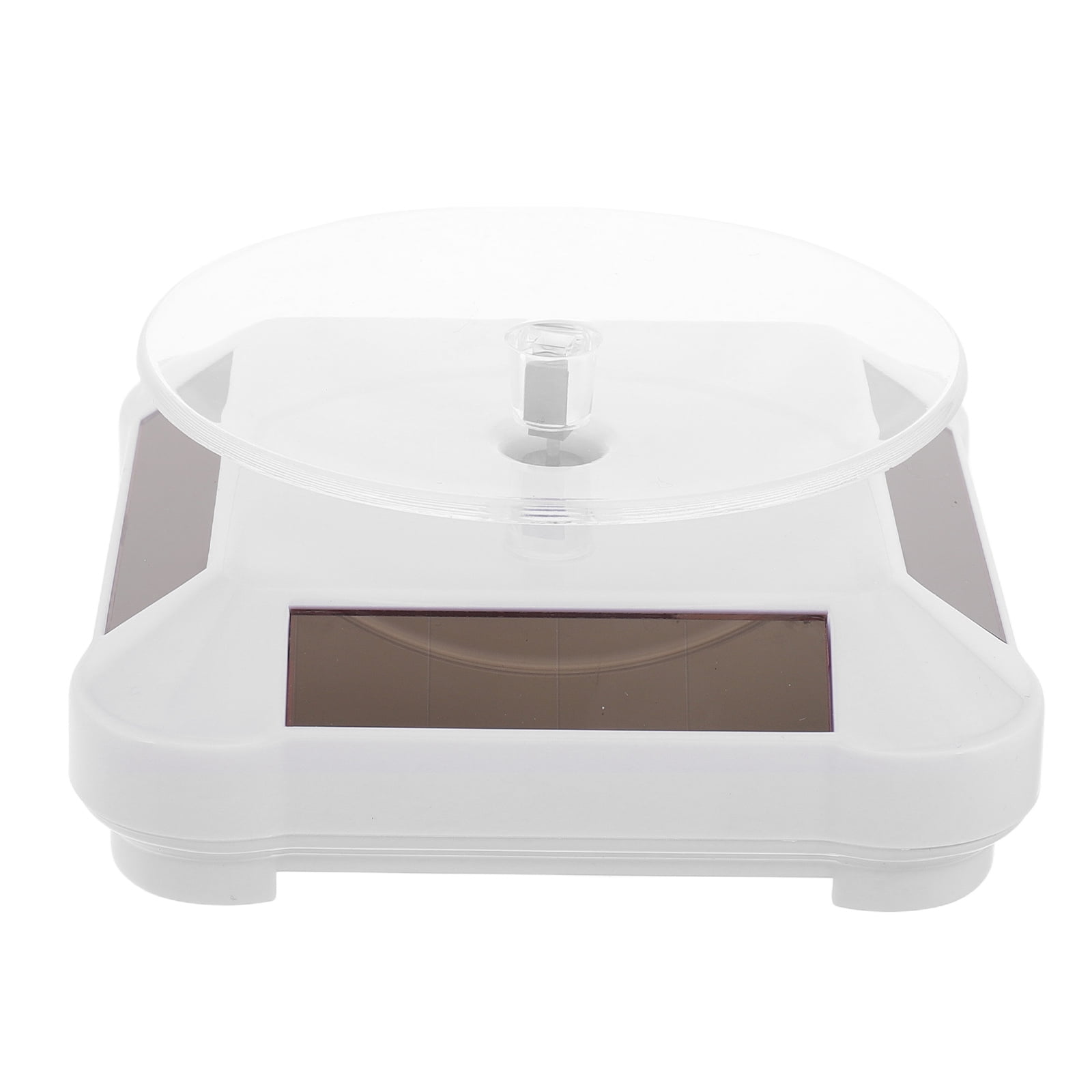 WEUVEB Solar Powered Rotating Jewelry Display Stand White 1Pcs 3.9X3 ...