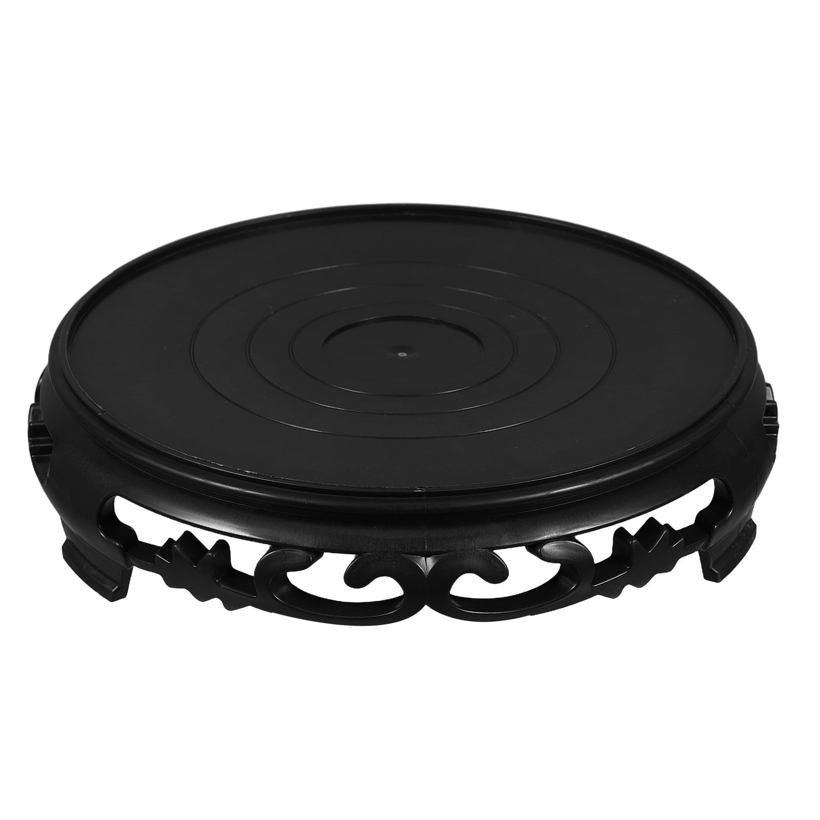 WEUVEB Black Plastic Plant Tray with Elevated Base for Garden and ...