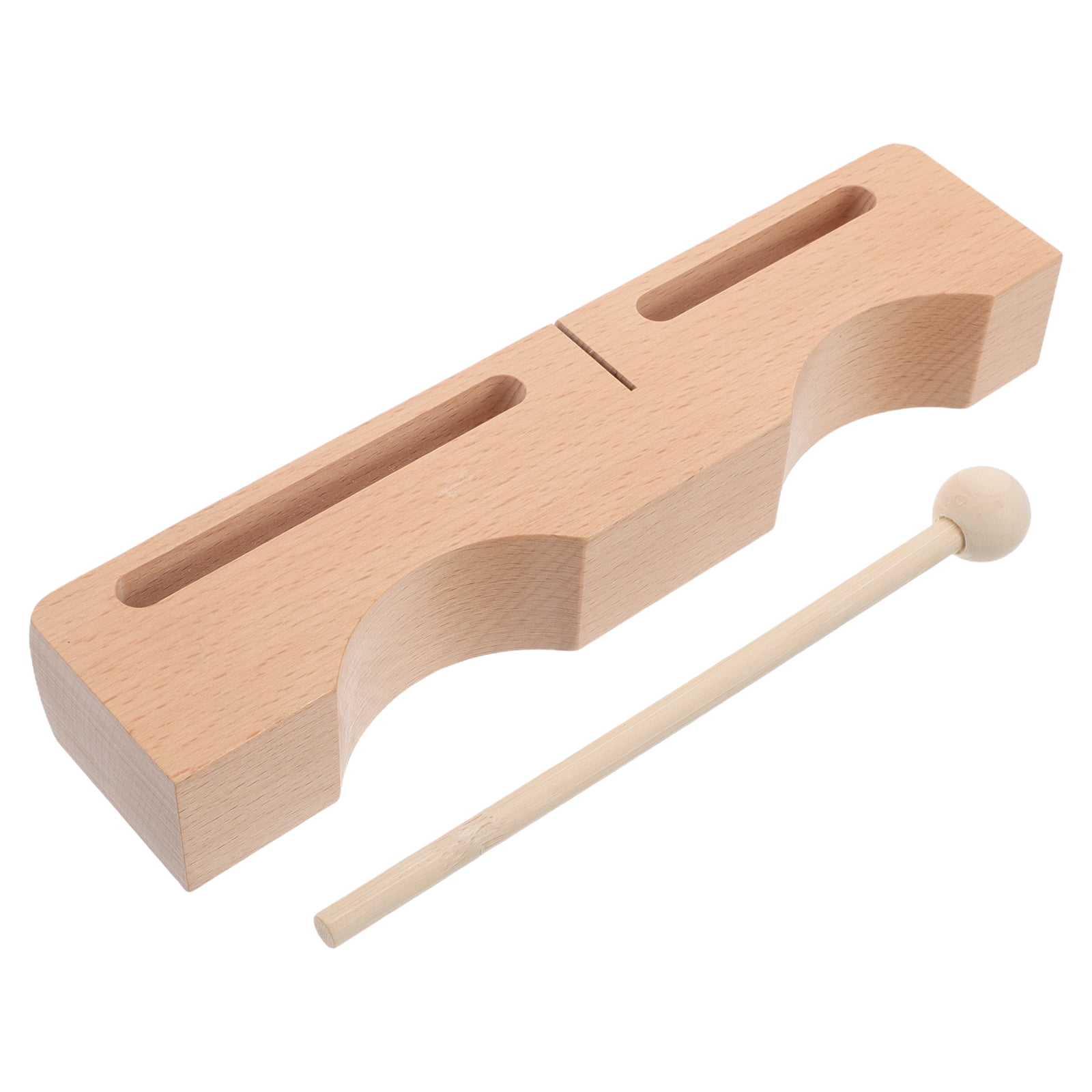 WEUVEB Hand Clapper Wooden Percussion Block Beech Wood Dual Bass Tones For Various Events 1 Set ...