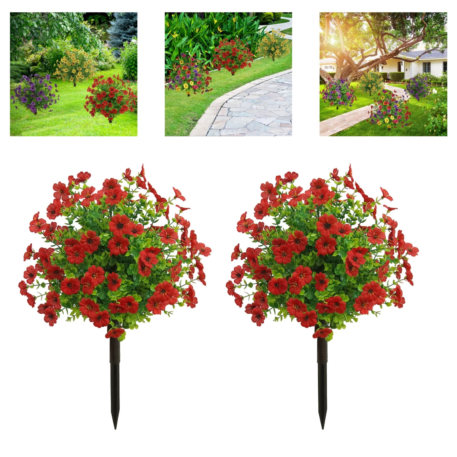 LYTRYCAMEV 2-Pack 24" Artificial Boxwood Shrubs - Faux Plants with ...