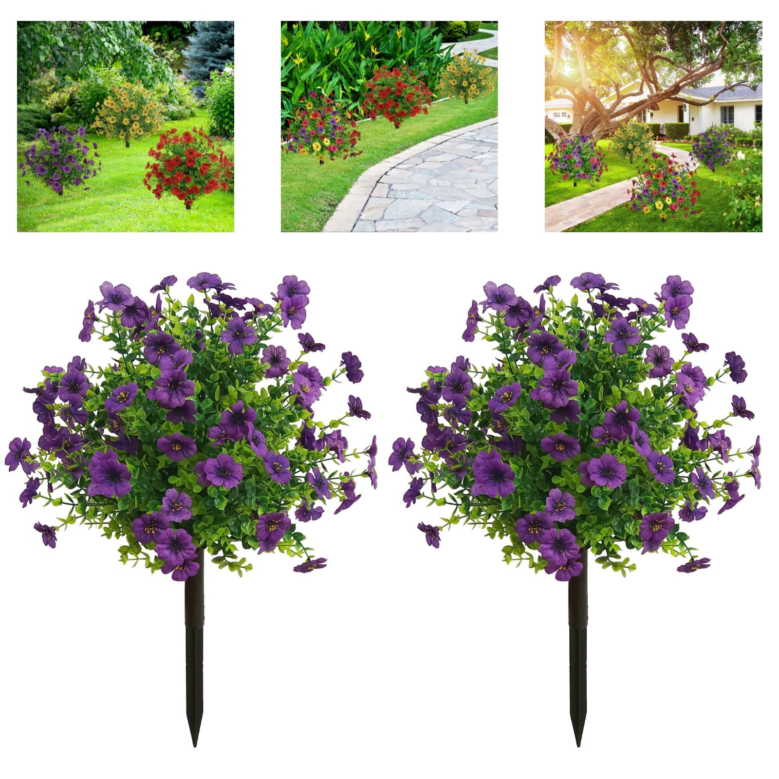 LYTRYCAMEV 2-Pack 24" Faux Boxwood Ball Trees - Realistic No ...