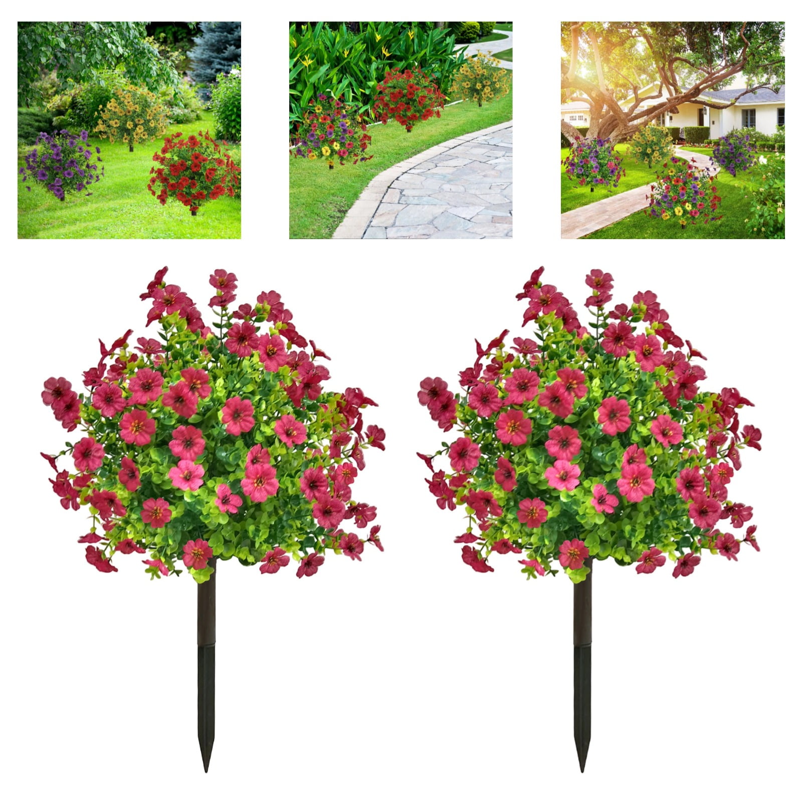 LYTRYCAMEV 2-Pack 24in Artificial Boxwood Ball Trees - Realistic Fake ...