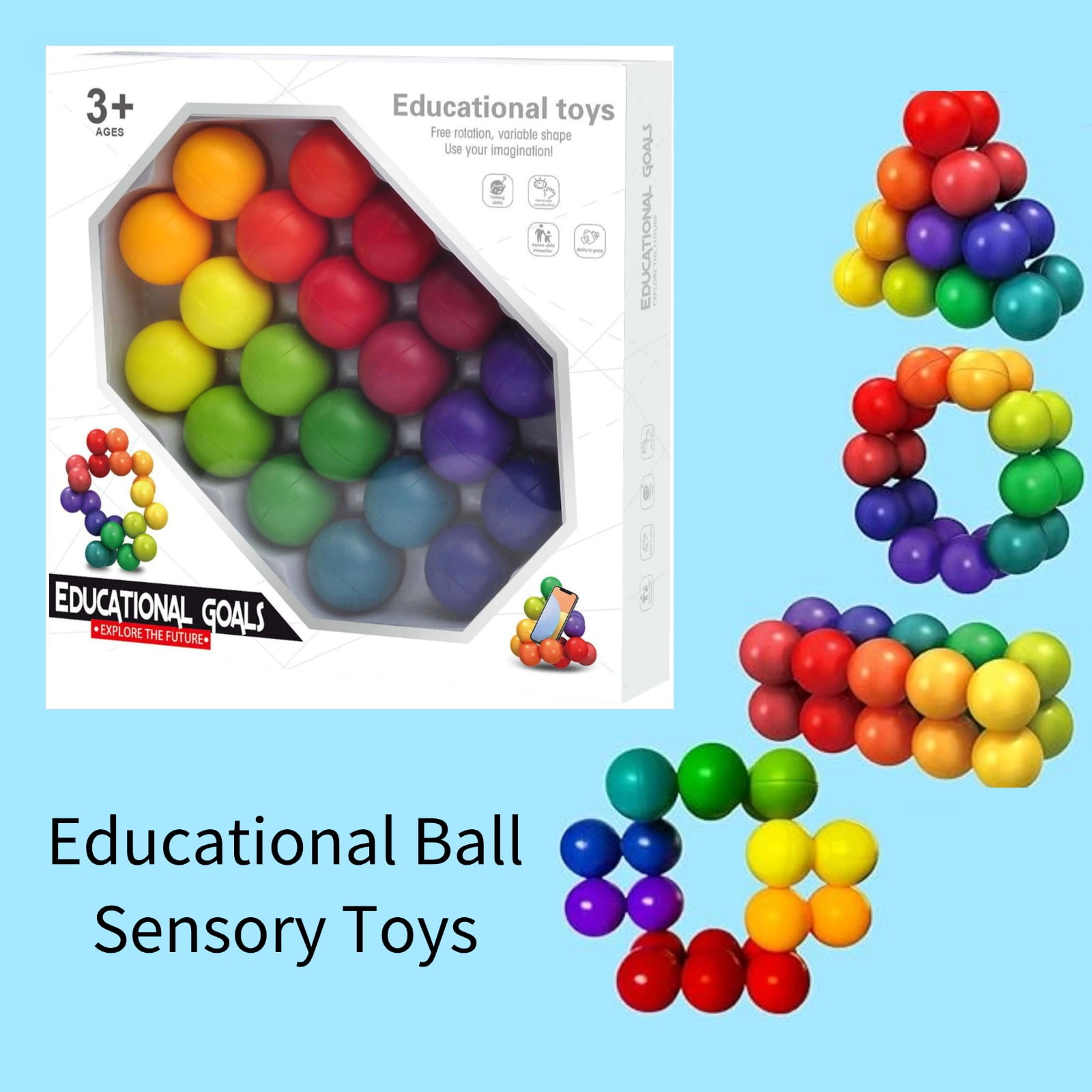 LYTRYCAMEV Educational Polished Wood Art Ball, Ideal for Building ...