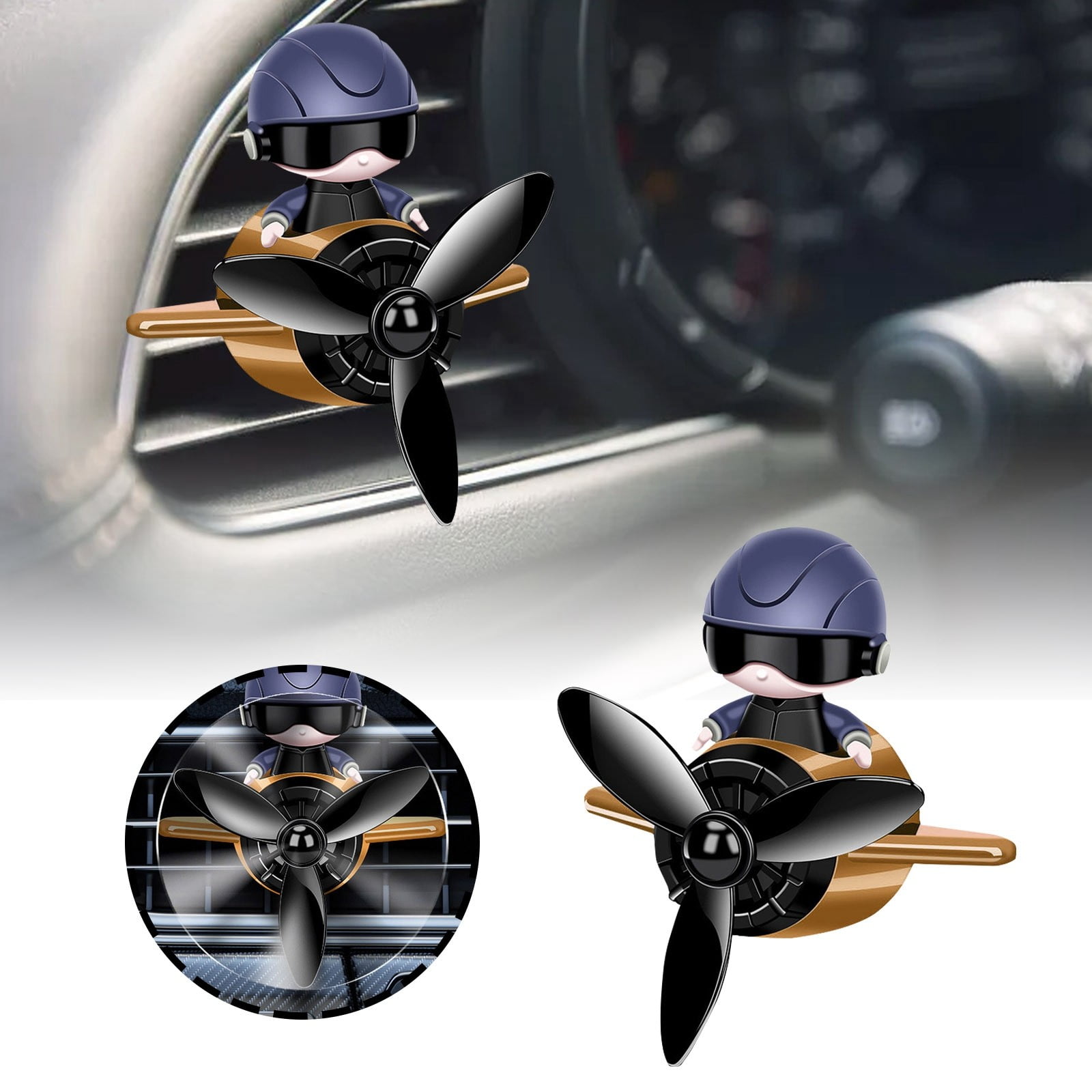LYTiang Astronaut Car Air Cute Car Diffuser Rotating Propeller Air ...