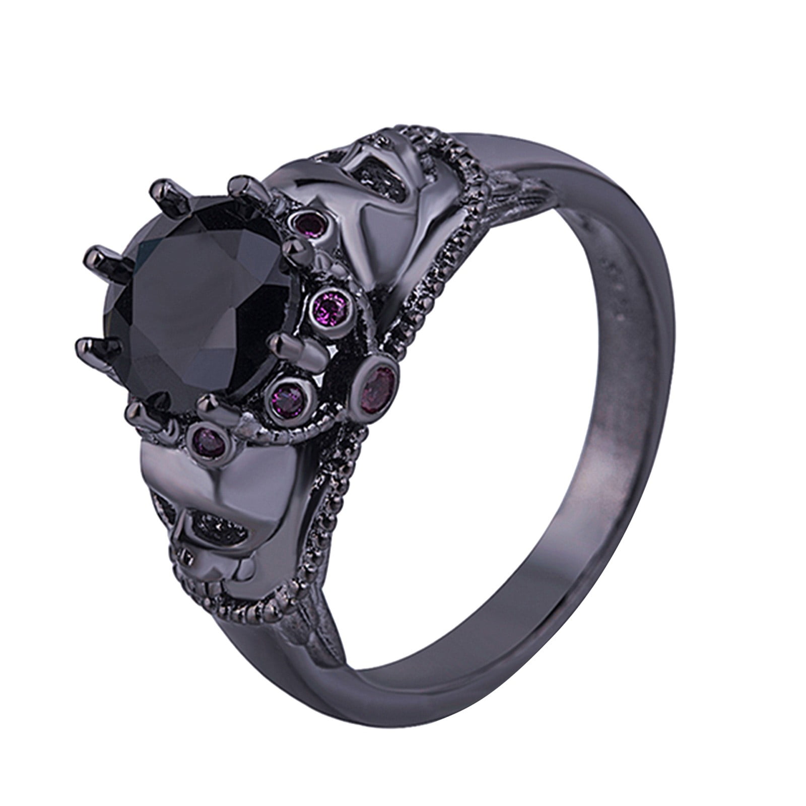 LYTiang Person Cranial Head Party Ring Creative Black With Diamond ...