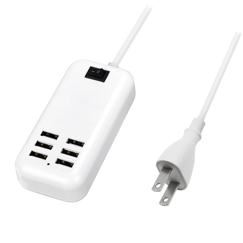 LYTiang US Plug 6 Ports Multiple Wall USB Charger 15W 3A Smart Adapter ...