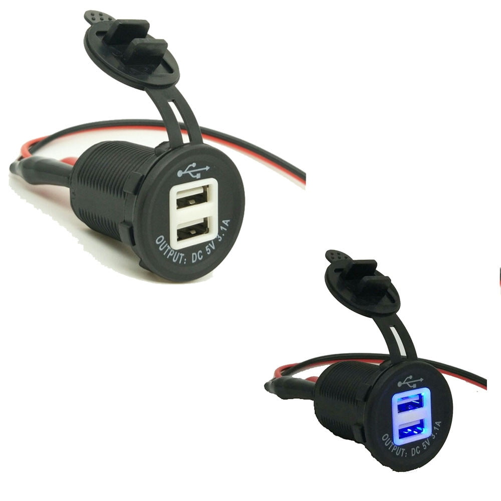 LYTiang USB Motorcycle Phone Power Supply LED Charger Port Socket ...