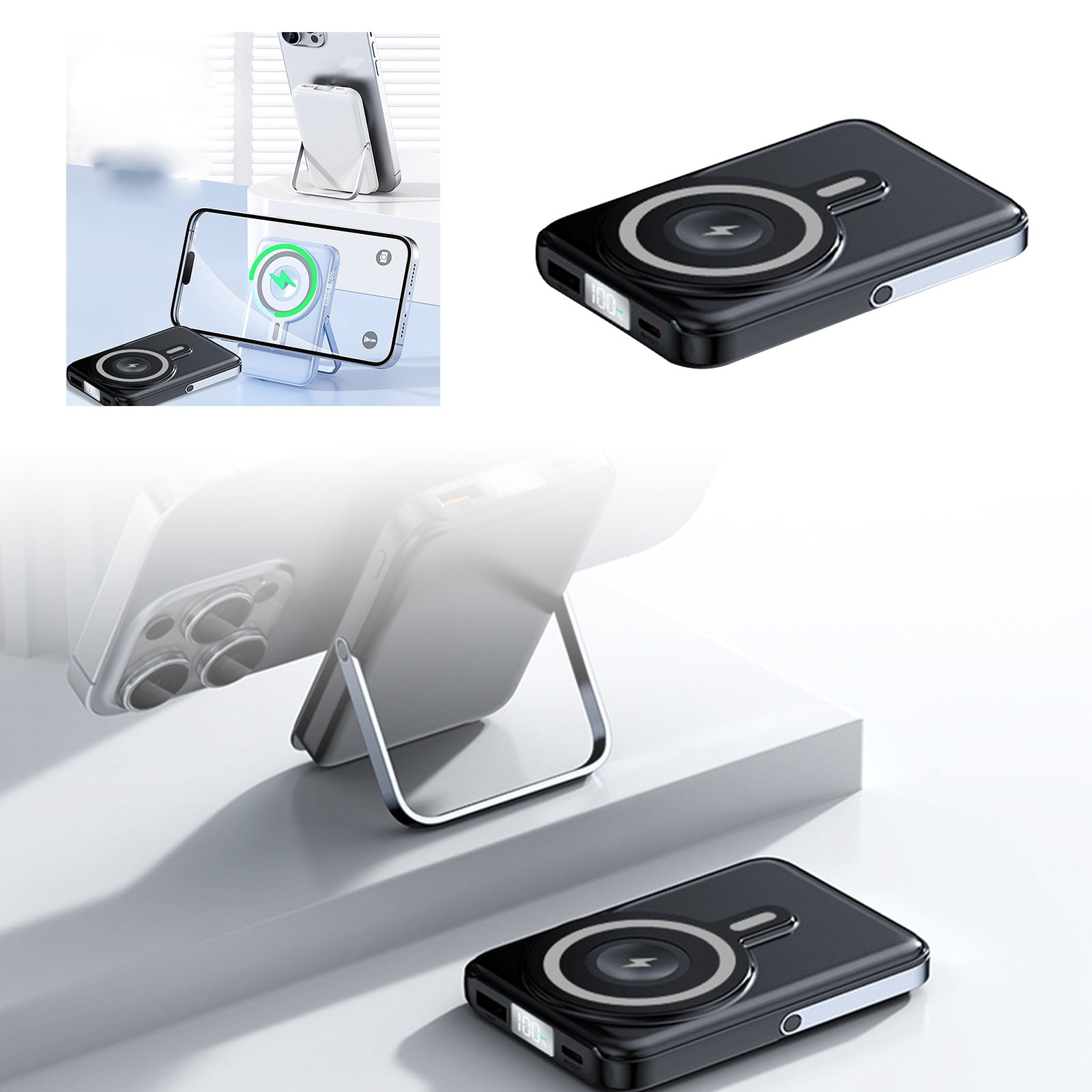 LYTiang Wireless Charging Power Bank With Stand Portable And Compact ...