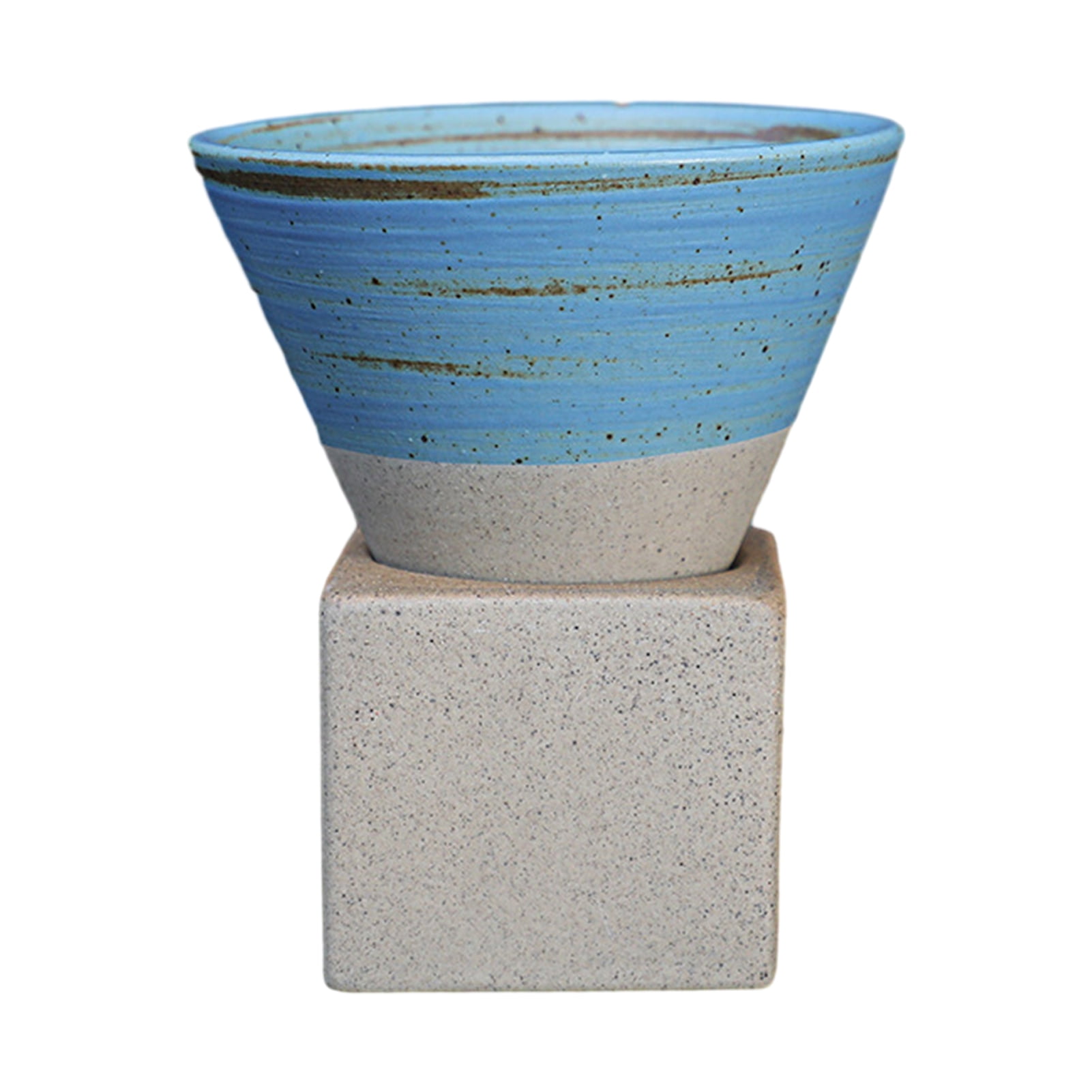 LYU 200ML Crude Pottery Funnel Coffee Cup with Base Heat-resistant ...
