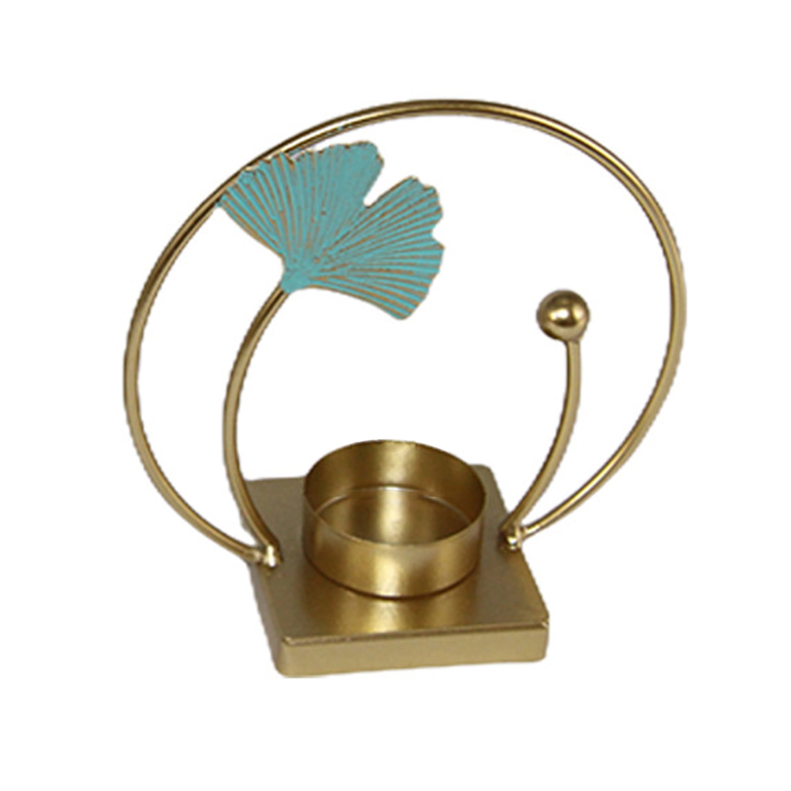 LYU Candlestick Leaf Shape Desktop Decor Anti-rust Decorative Stable ...