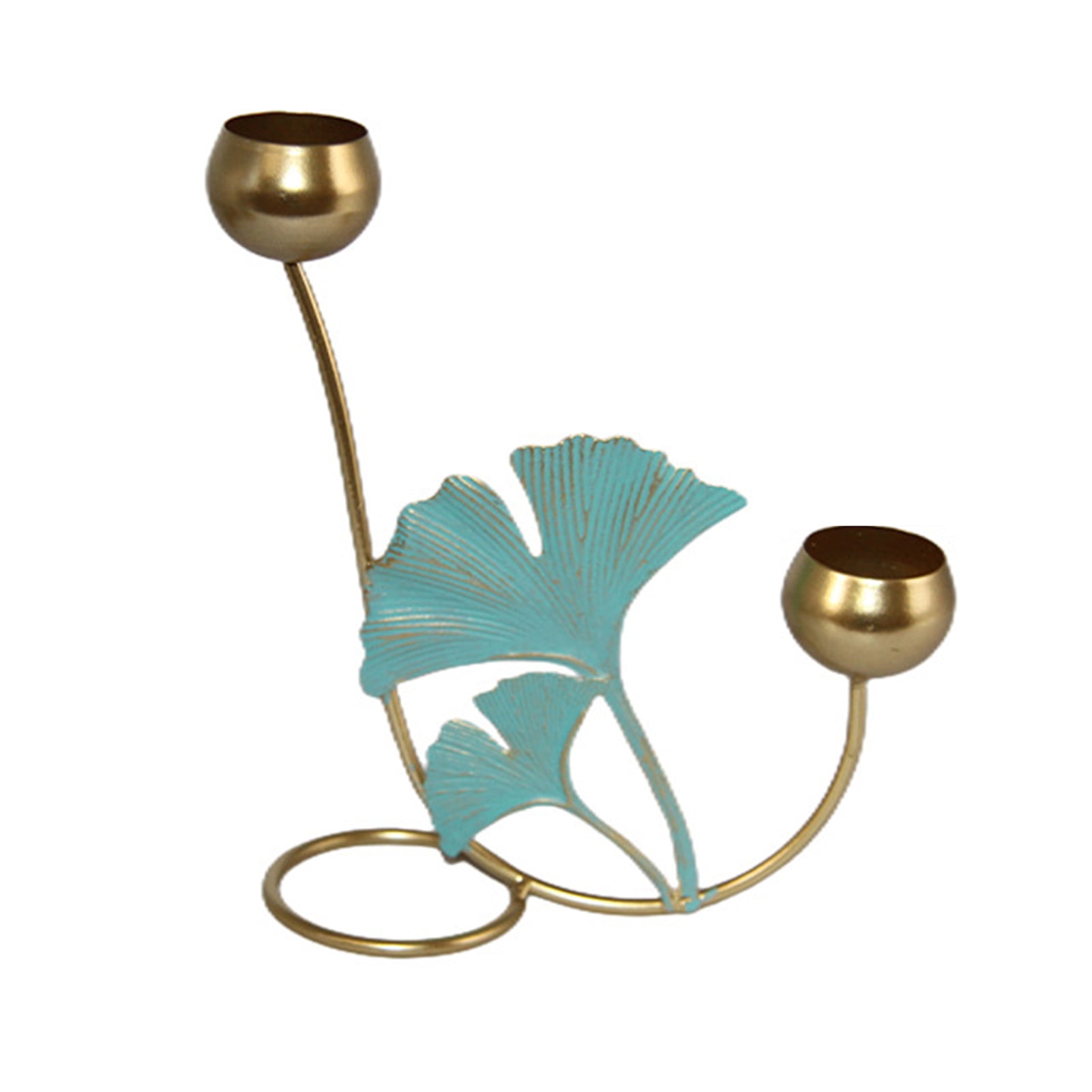 LYU Candlestick Leaf Shape Desktop Decor Anti-rust Decorative Stable ...