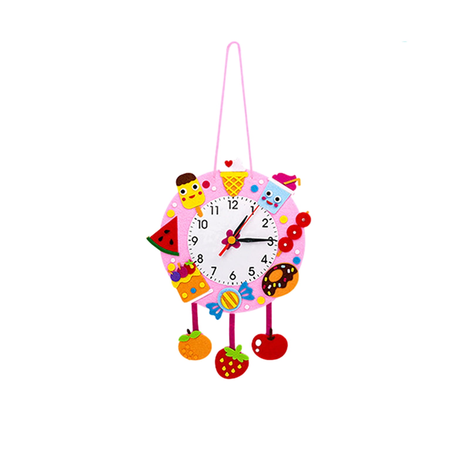 LYU Kids Handmade Clock Toy DIY Making Non-woven Cartoon Clock Make ...