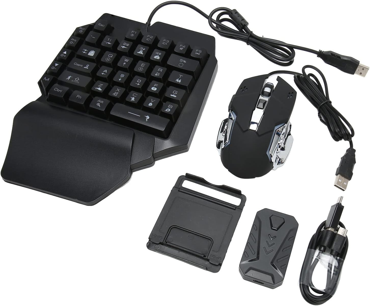 Lyu One Hand Rgb Gaming Keyboard And Backlit Mouse Combo Usb Wired Led