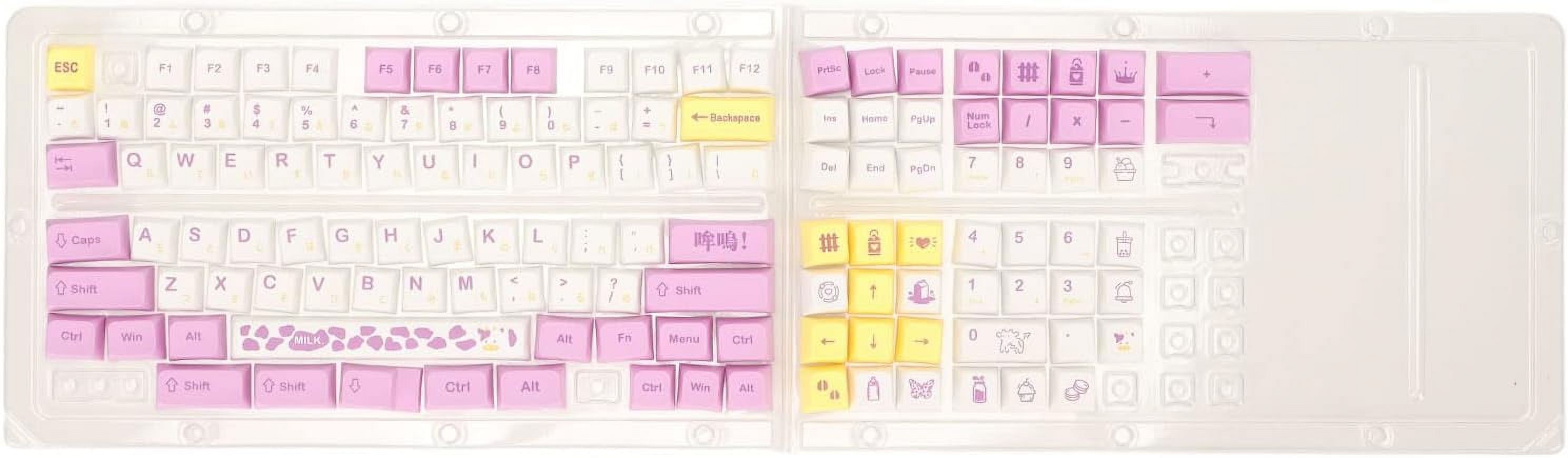 LYU-PBT Keycaps, 130 Keys Clear Handwriting Keycaps PBT Key Cap Cover ...