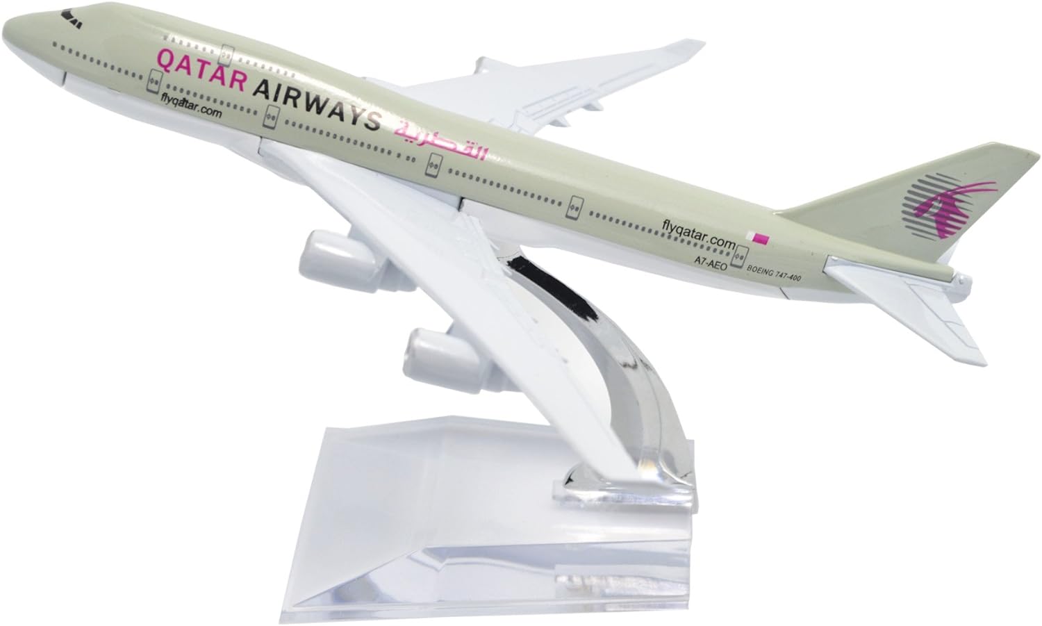 LYU-(TM 1:400 16cm B747-400 Qatar Airways Plane Metal Airplane Model ...