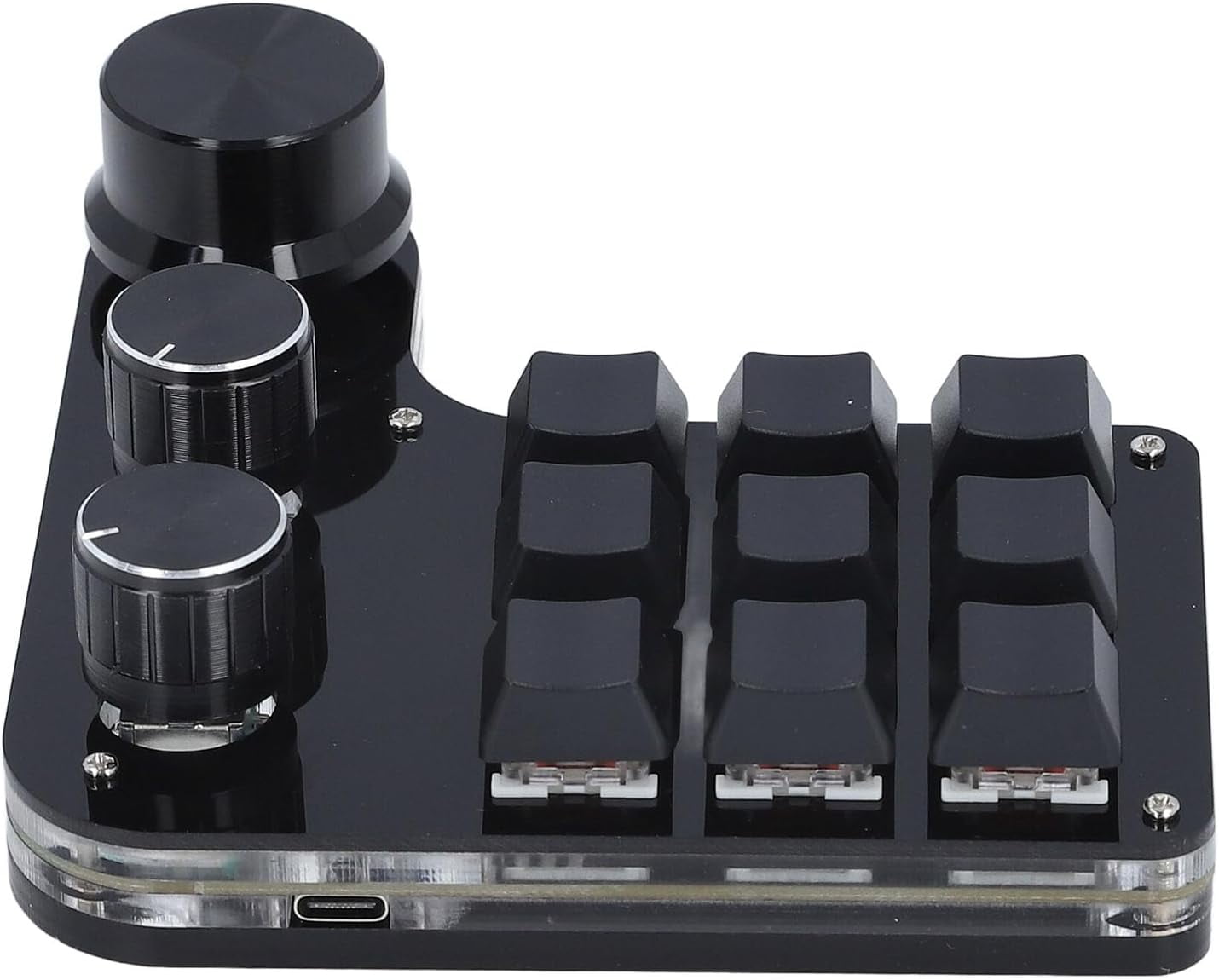 LYU-USB Mini Macro Mechanical Gaming Keyboard 9 Keys 3 Knobs RGB LED ...