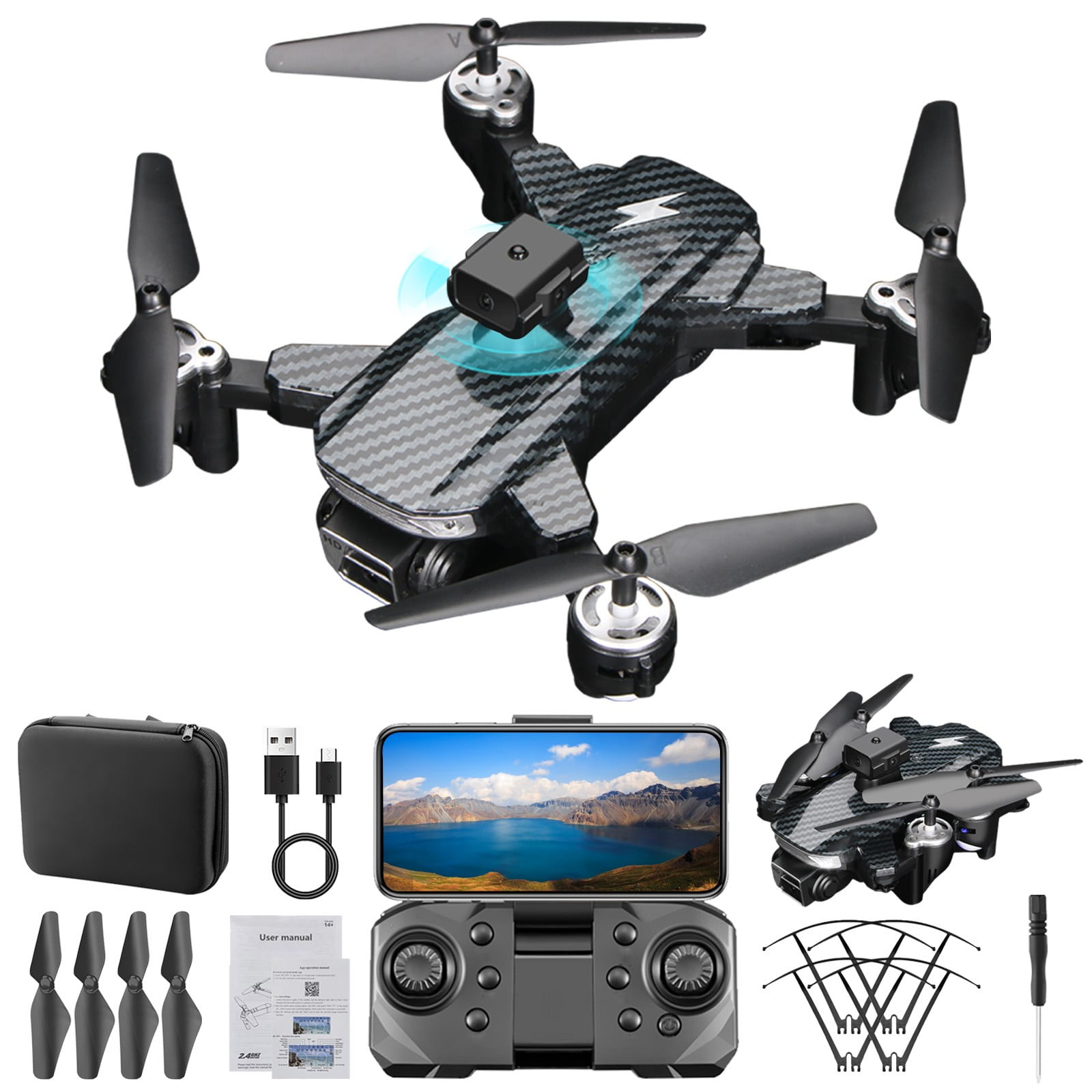 LYUCRAZ Self Flying Drone That Follows You WiFi FPV Drone with Dual ...