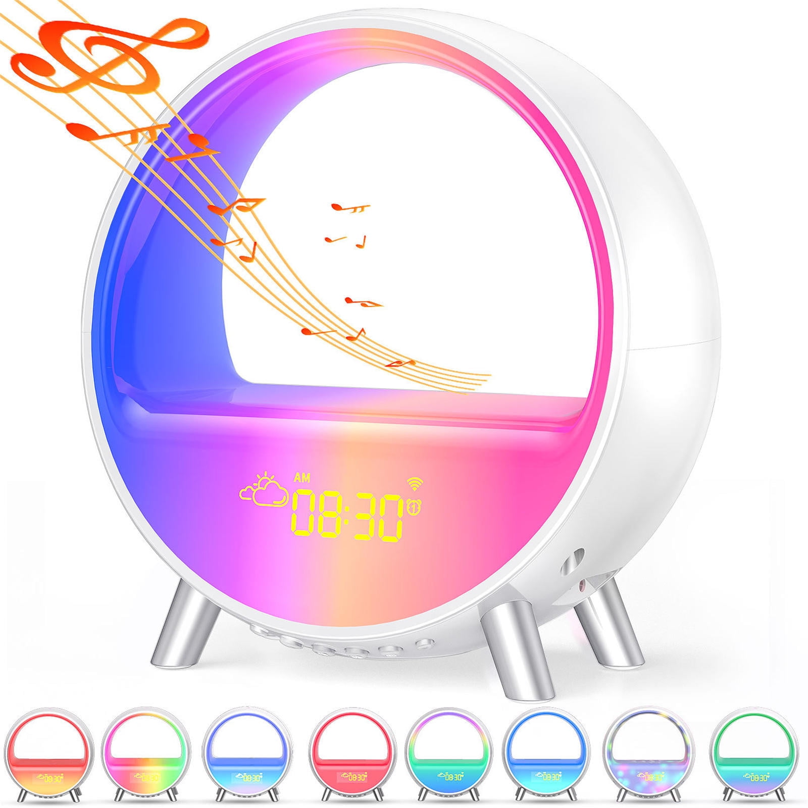 LYUCRAZ Speaker Wireless Charger Lamp,Bluetooth Speaker Music Clock ...