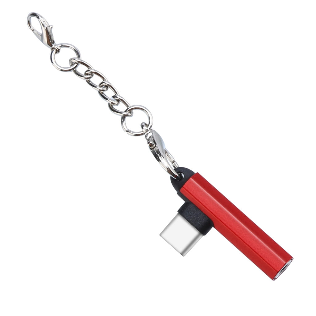 LYUCRAZ Type c to aux adapter red Aux to usb/c converter Usb type c to ...