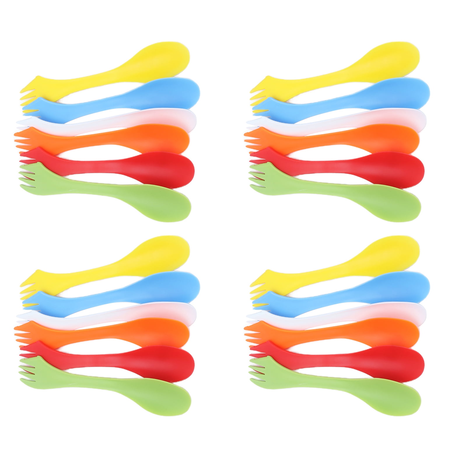 LYUMO 24PCS Plastic Fork Set 3 in 1 Multifunctional Reusable Fork Knife ...
