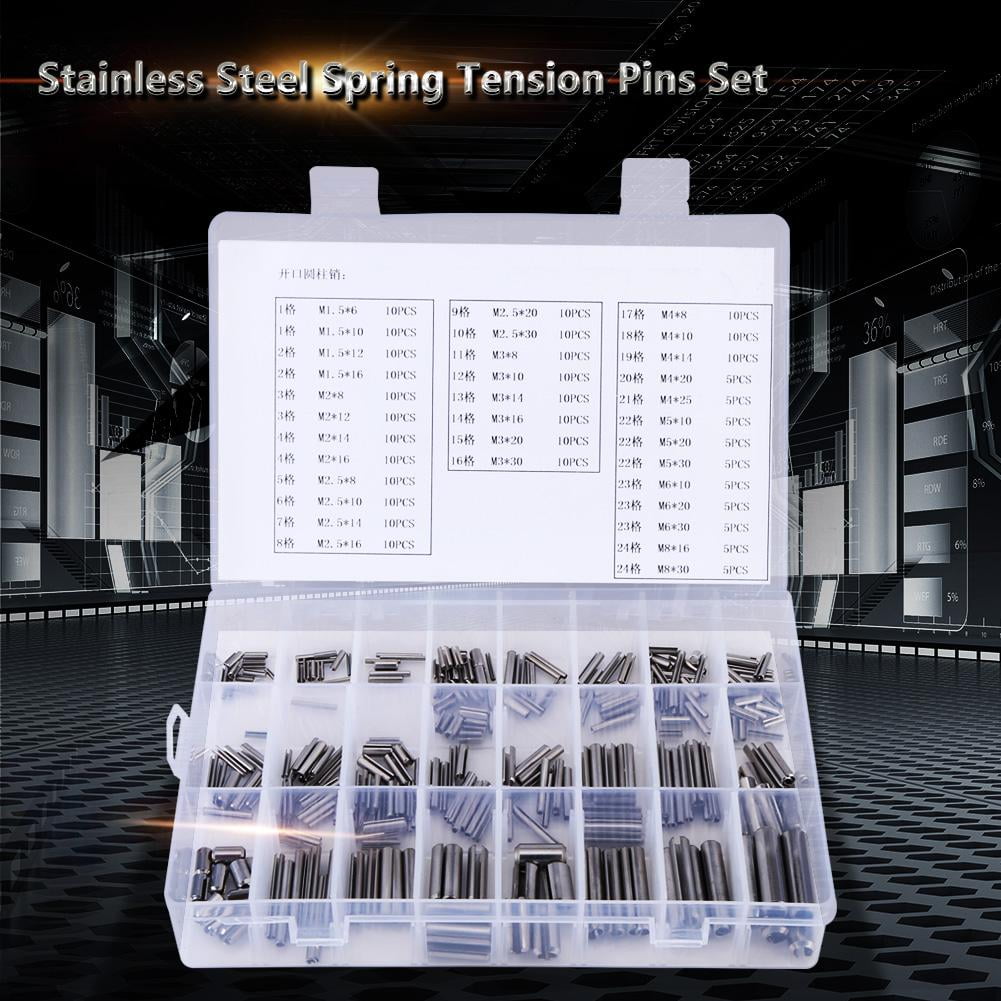 LYUMO 280Pcs Stainless Steel Spring Tension Pins Set M1.5 M2 M2.5 M3 M4 ...