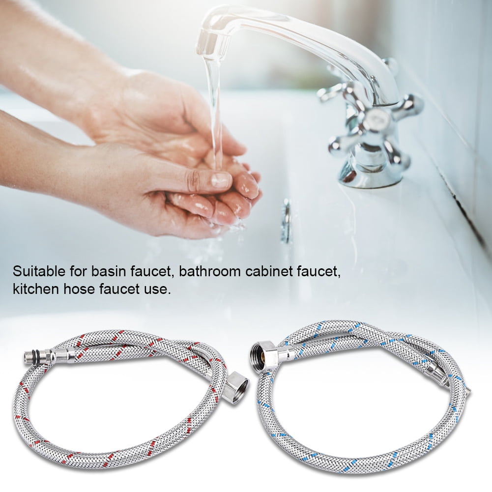 LYUMO 2Pcs Stainless Steel Faucet Connector Flexible Water Supply Line ...