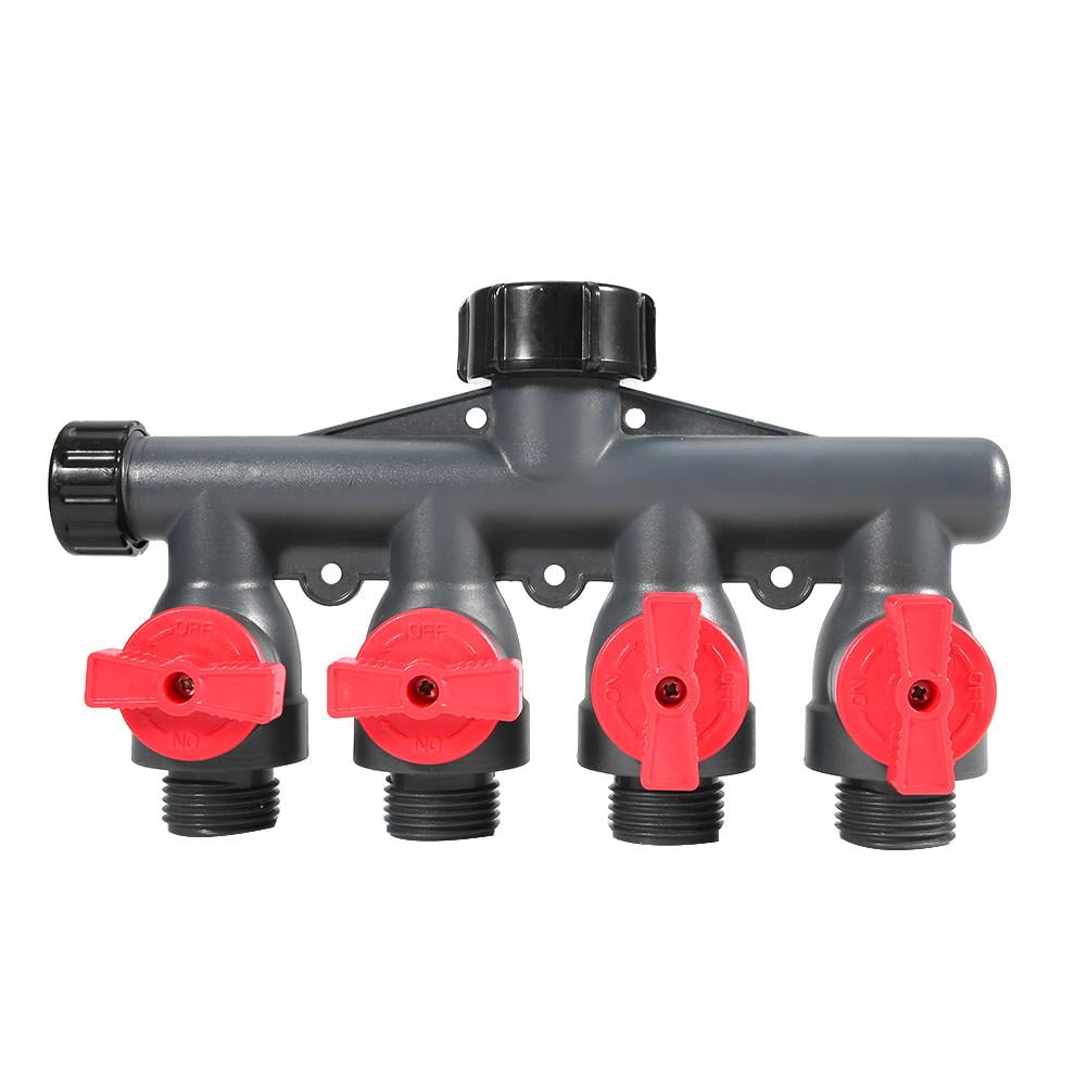 LYUMO Outdoor Four Spigot Connections Garden Hose Splitter, 3/4in Water ...
