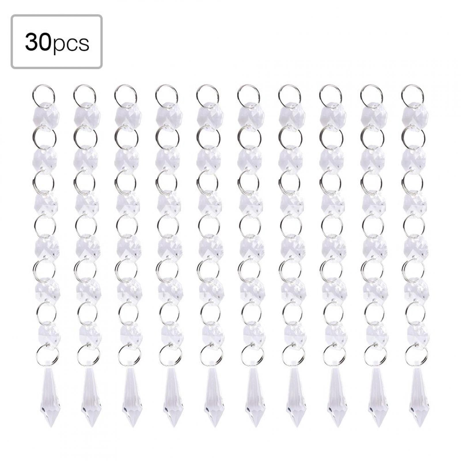 LYUMO Crystal Chain,Transparent Crystal Strand,30PCS Acrylic ...