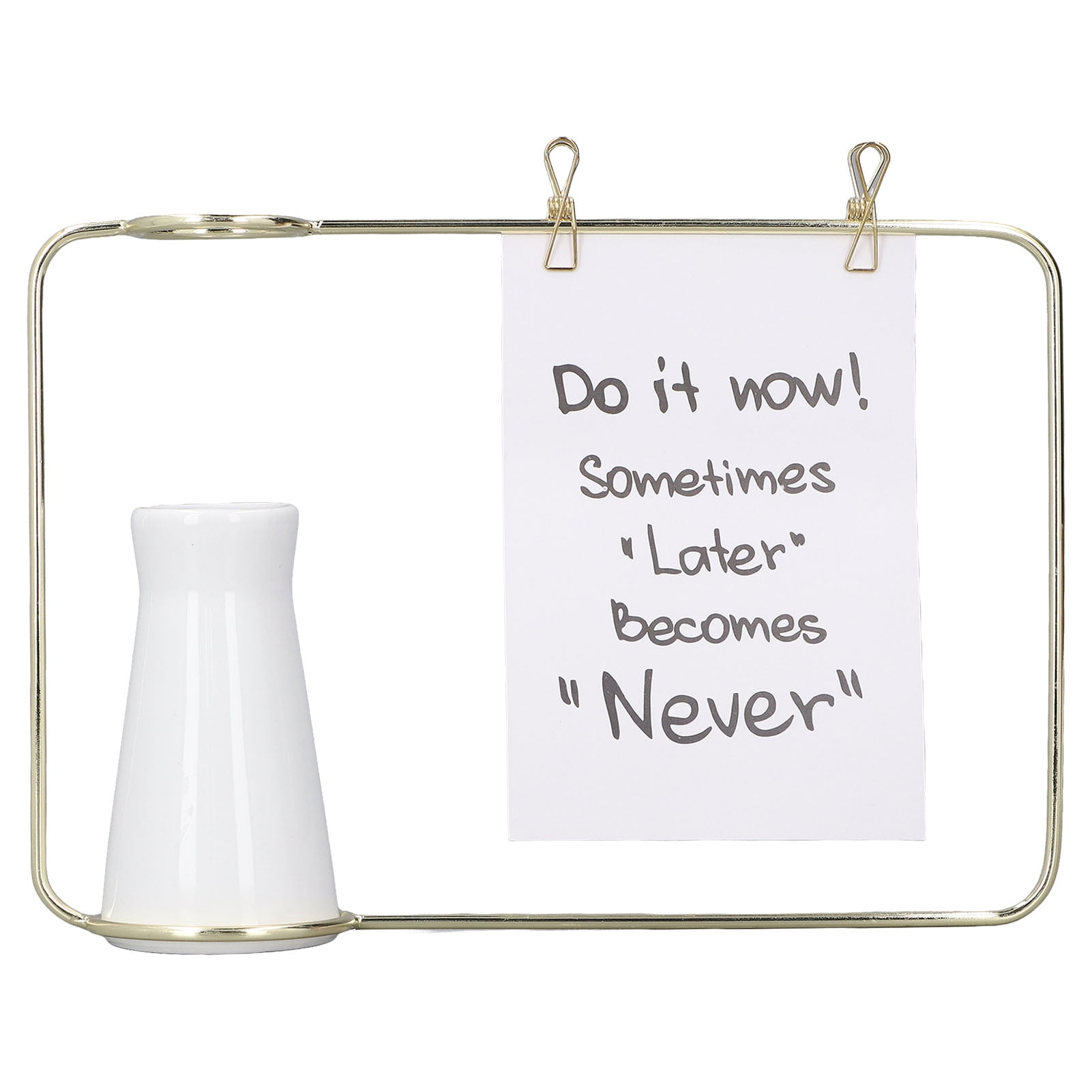 LYUMO Metal Picture Frame Ceramic Vase Decor,Metal Photo Frame Vase ...