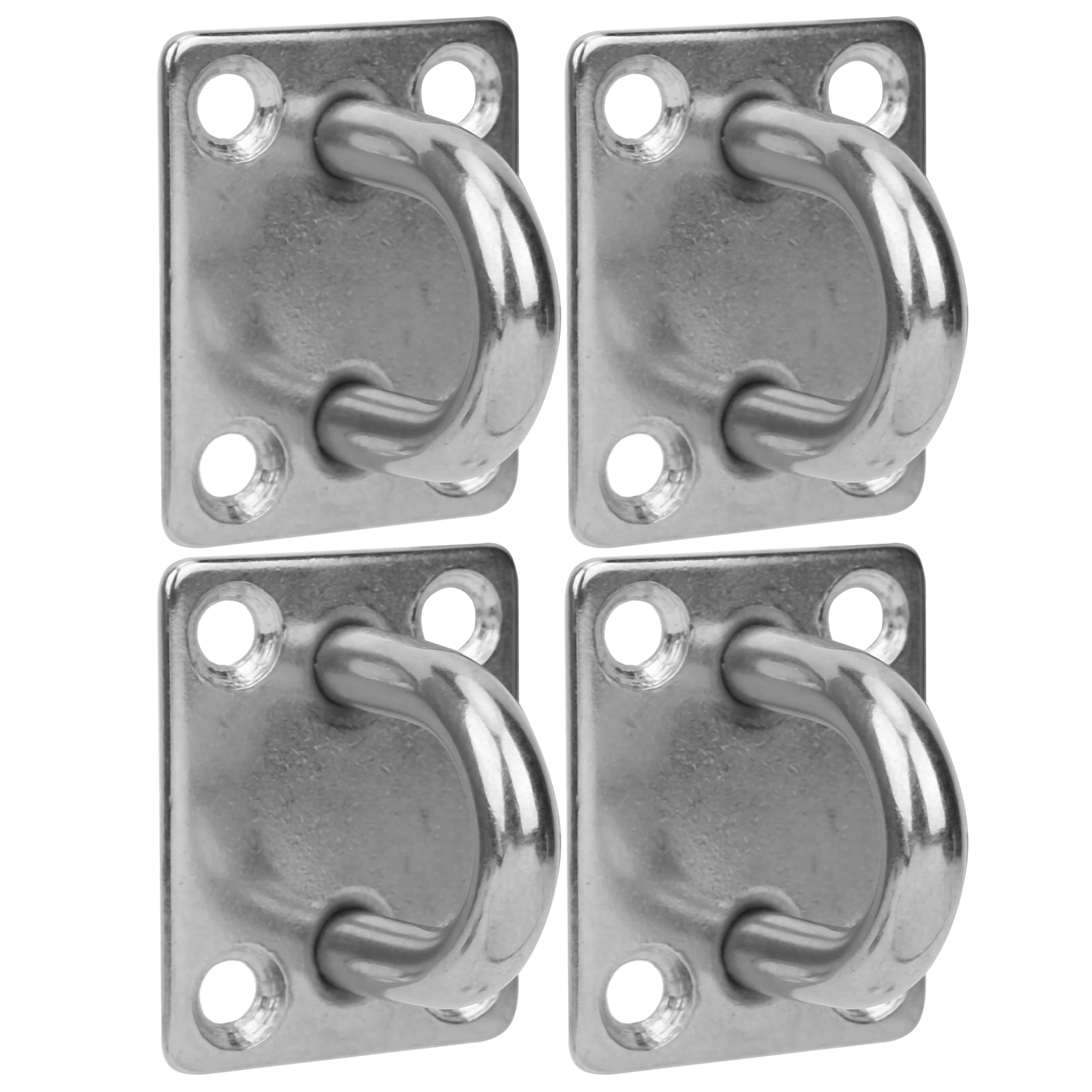 LYUMO Wall Mount Hooks,M8 4 Holes Stainless Steel Fixed Eye Plate U ...