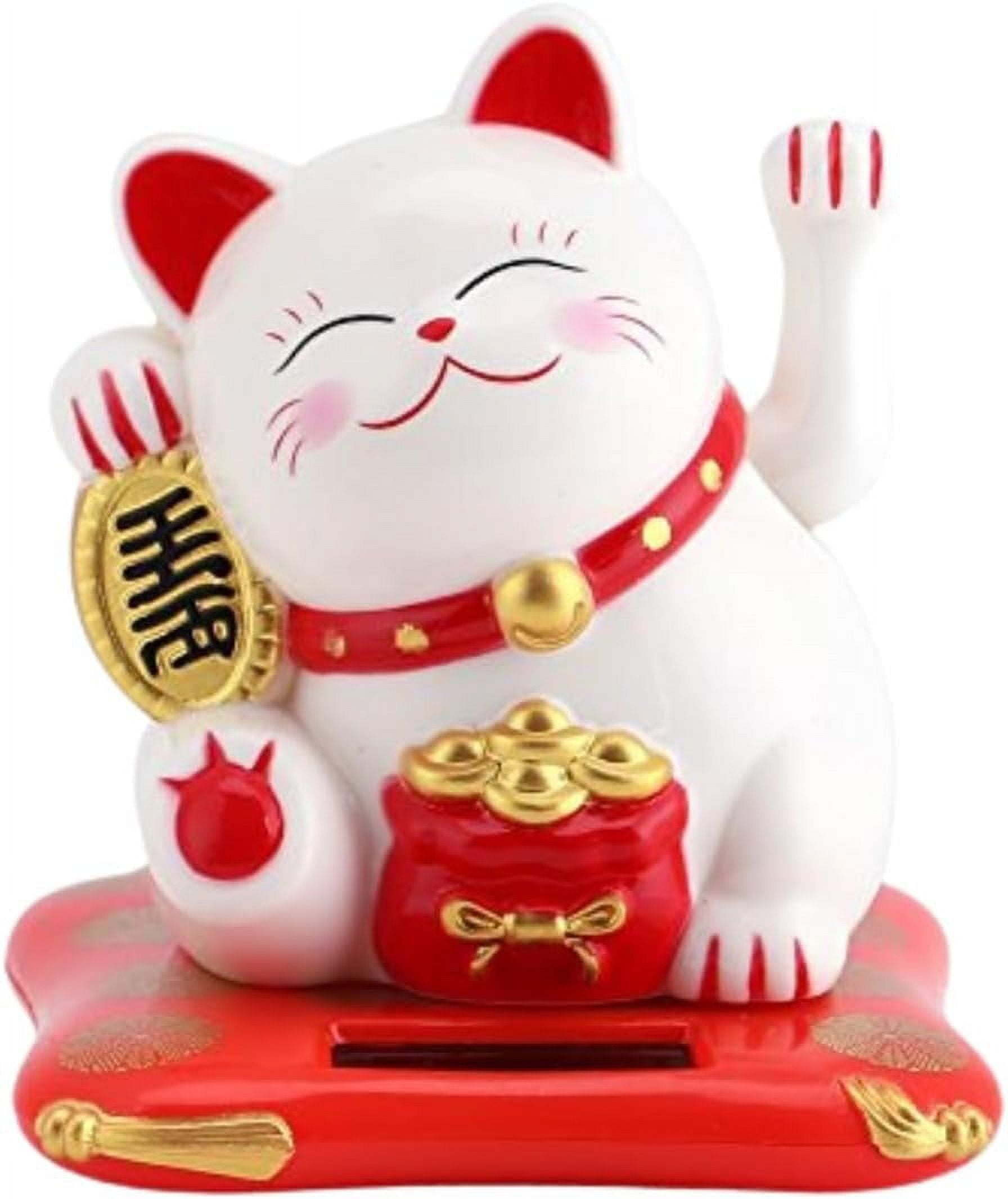 LYUMO Waving Cat, Welcoming Cat,Solar Powered Cute Waving Cat Good Luck ...