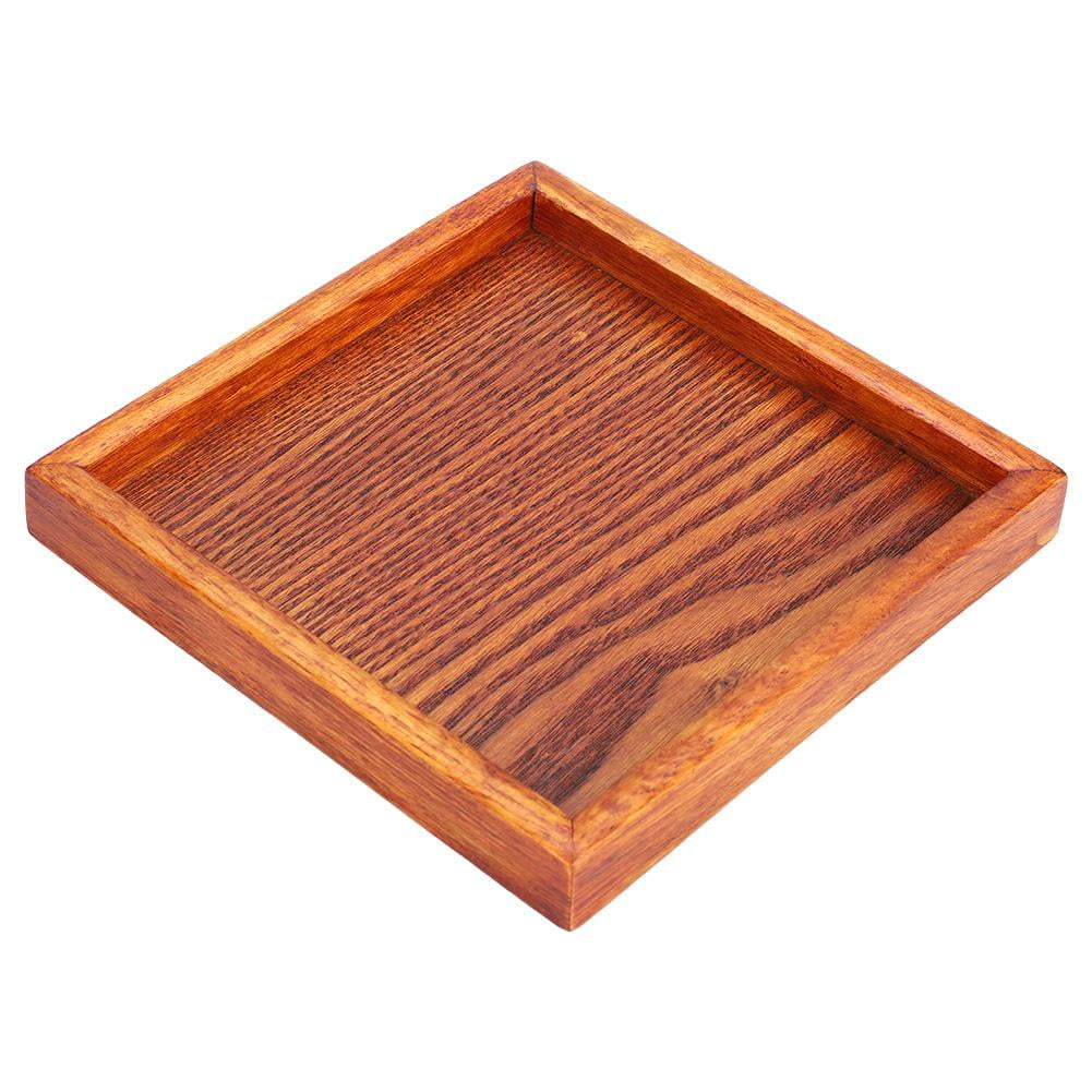LYUMO Wood Serving Tray 7 x 7 Inch Small Square Serving Tray Tea Coffee ...
