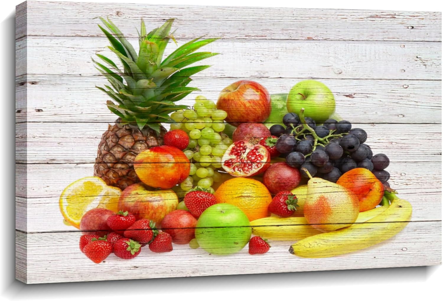LYUNSHUO Kitchen Canvas Wall Art Colorful Fresh Fruits Painting White ...