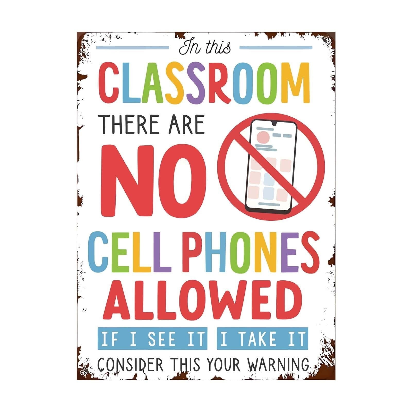LYXDS No Cellphones Allowed Sign School Classroom Decor, Classroom ...