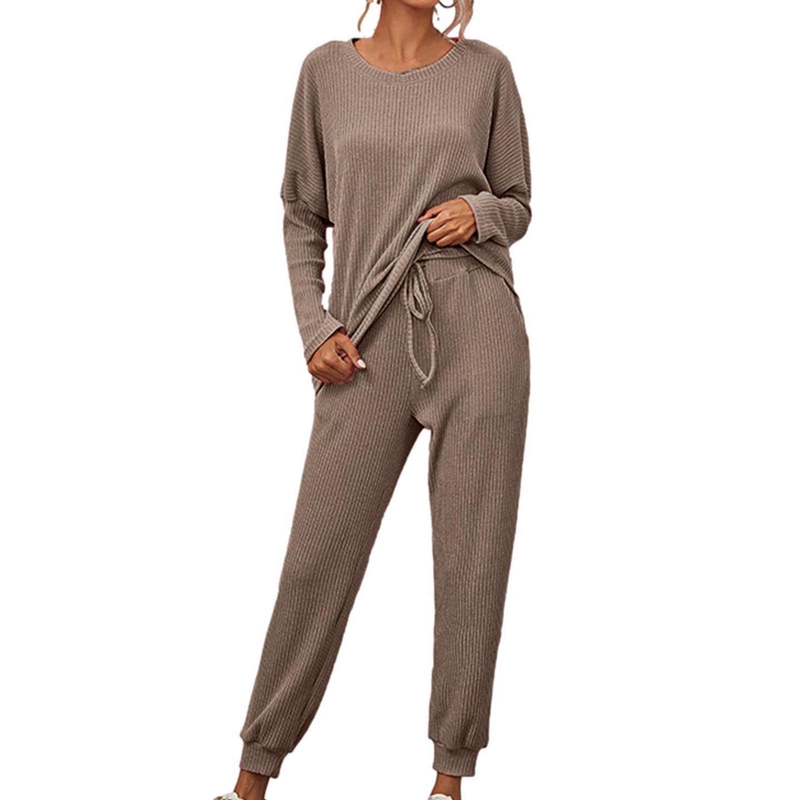 LYXSSBYX 2pc Outfit Woman Women's Color Loose Casual Two-Piece Sets ...