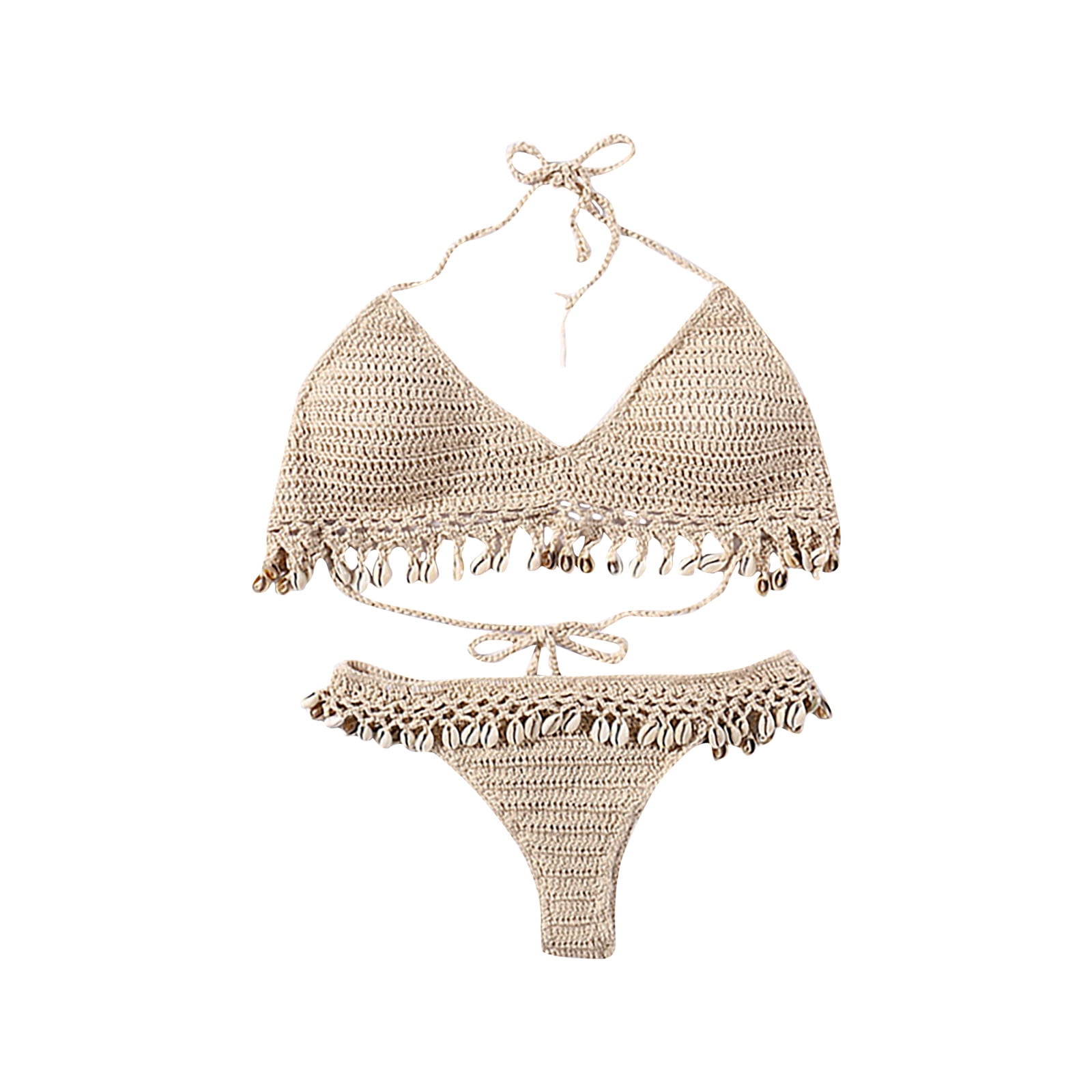 LYXSSBYX Bikini Sets for Women Two Piece Women Summer Fashion Weave ...