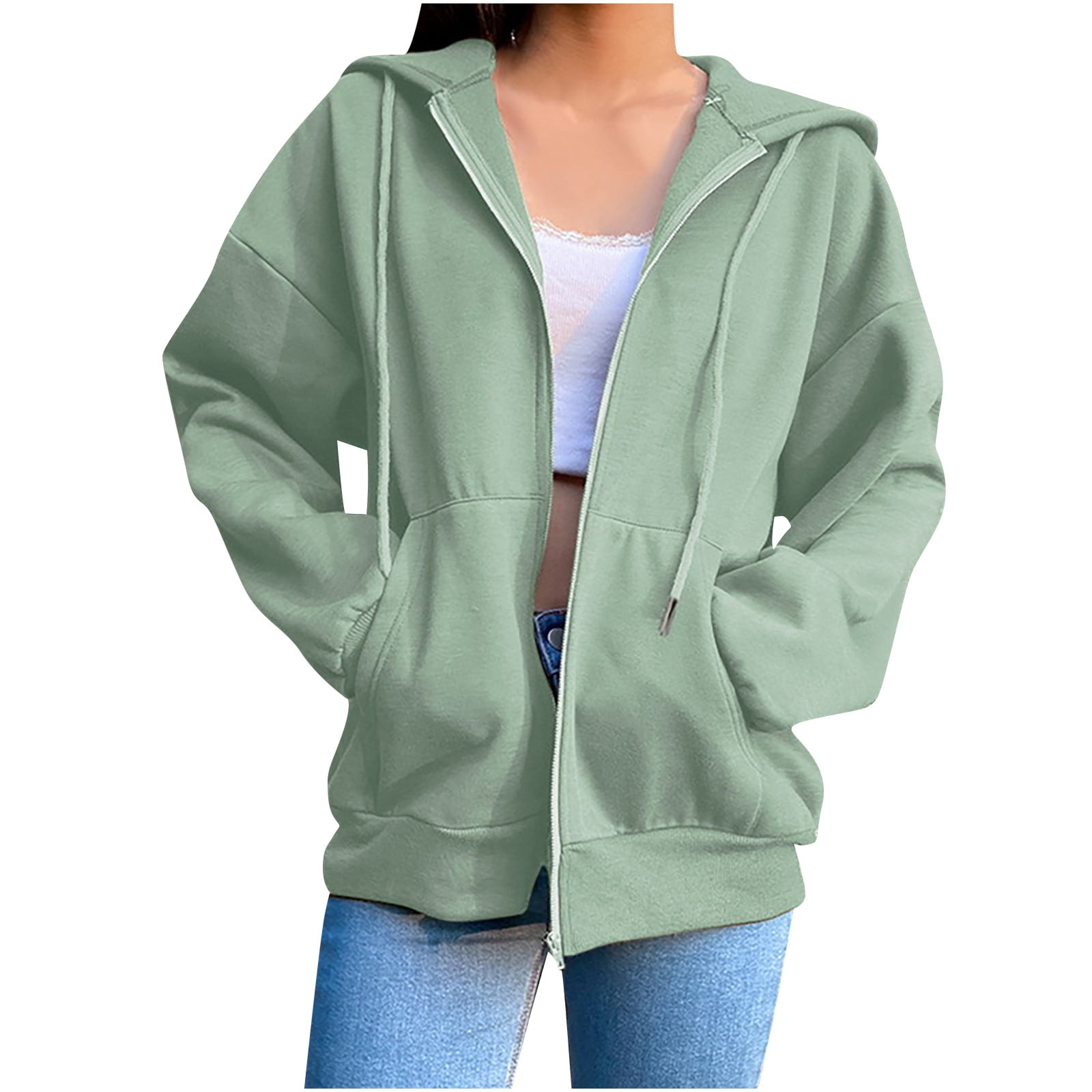 LYXSSBYX Fall Jackets for Women Hot Sale Clearance Women's Solid Hooded ...