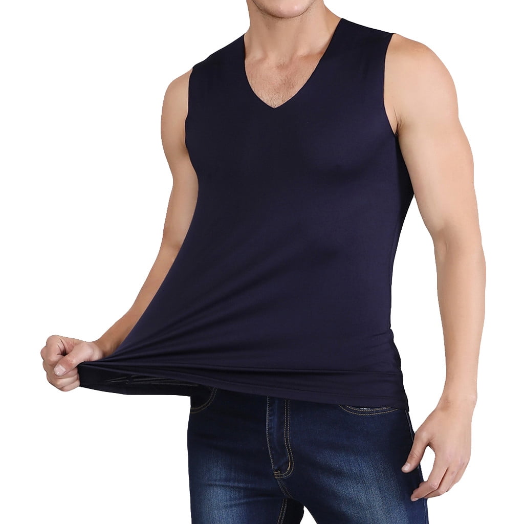 LYXSSBYX Mens Tank Tops on Men's Summer Ice Silk Traceless Thin ...