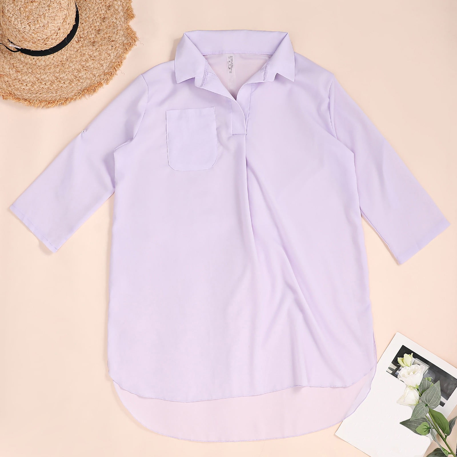 LYXSSBYX Plus Size Swimwear Cover up Clearance Women's Solid V-Neck ...
